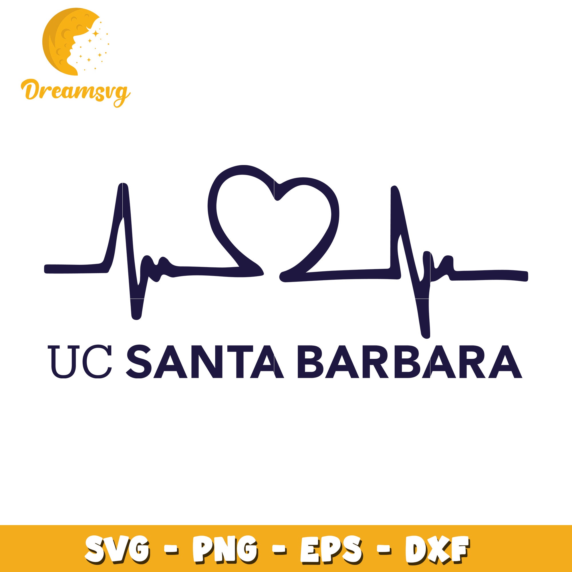 UCSB Heartbeat SVG Cut File – DreamSVG Store