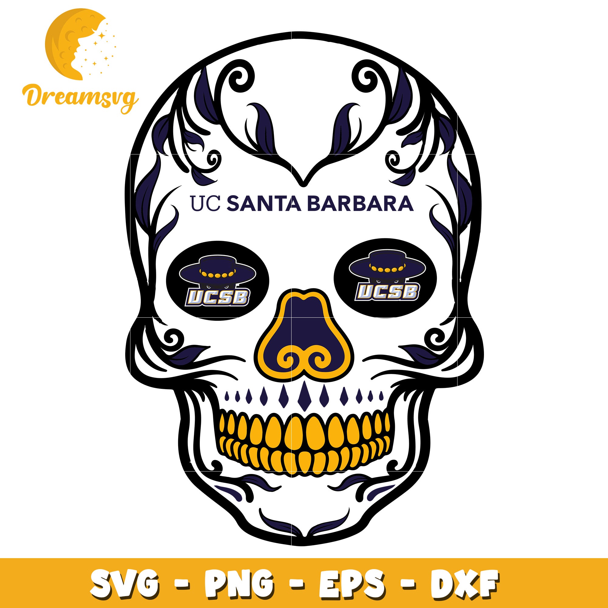 UCSB Sugar Skull SVG PNG EPS DXF – DreamSVG Store