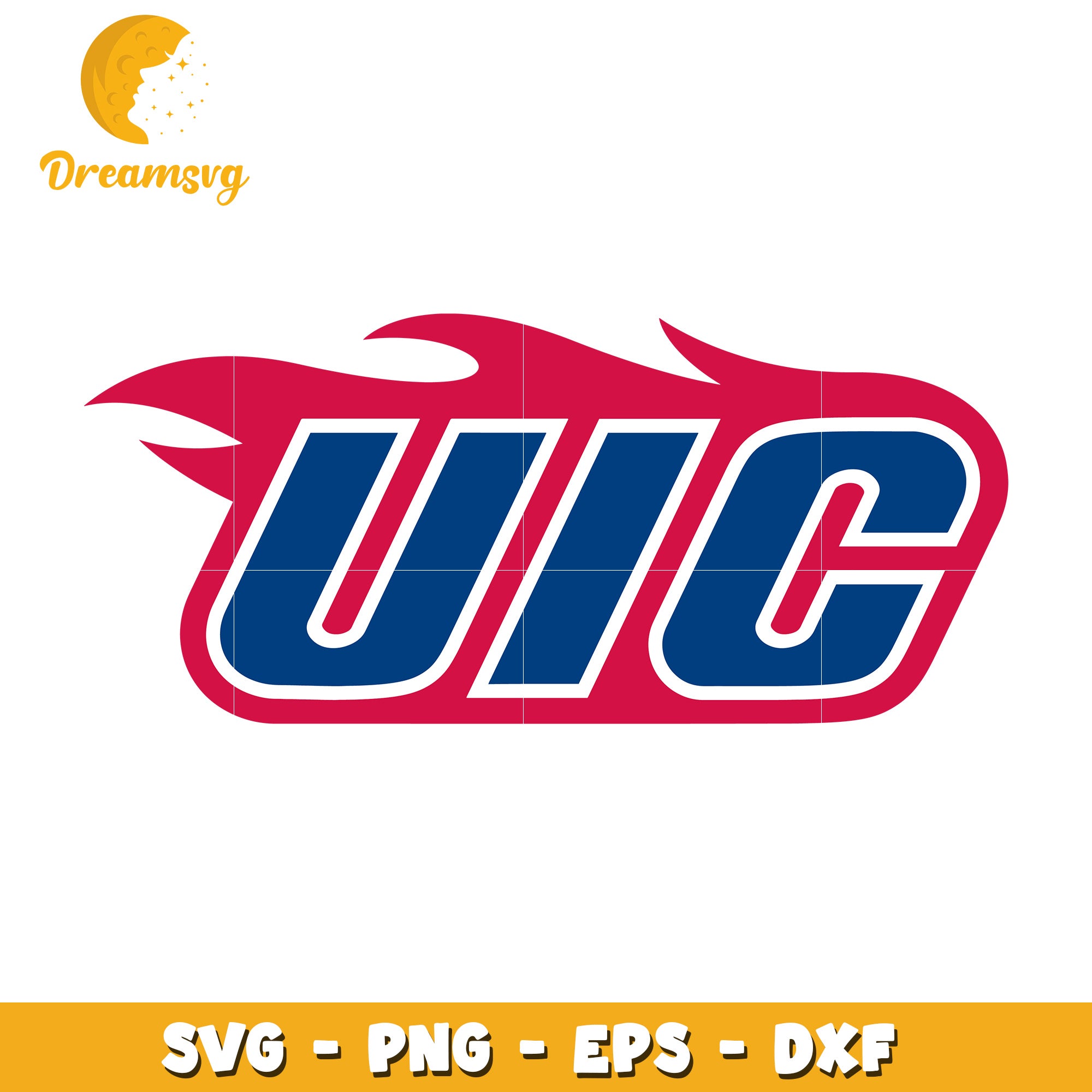 UIC Flames Logo SVG PNG EPS DXF – DreamSVG Store