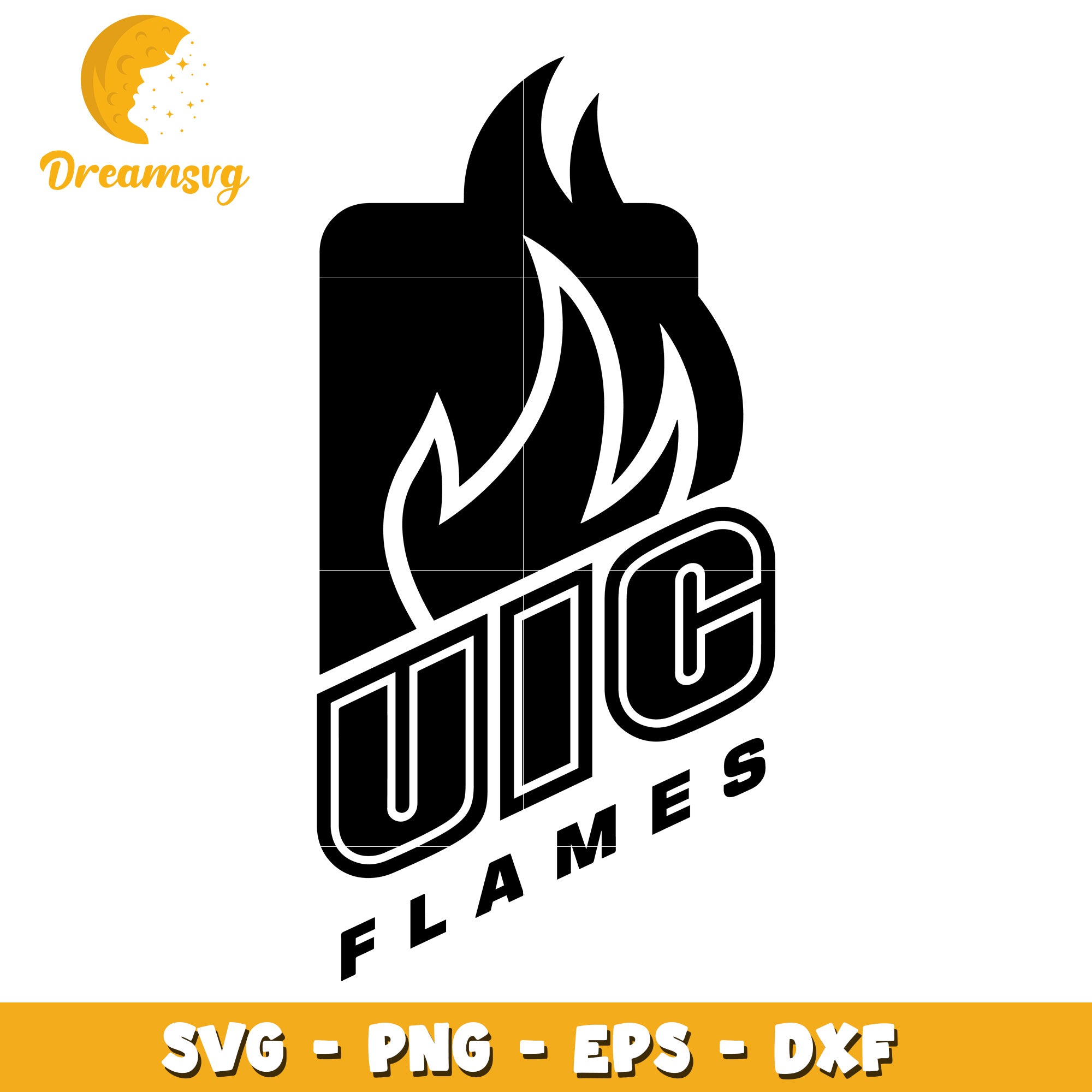 UIC Flames SVG Logo PNG EPS DXF – DreamSVG Store