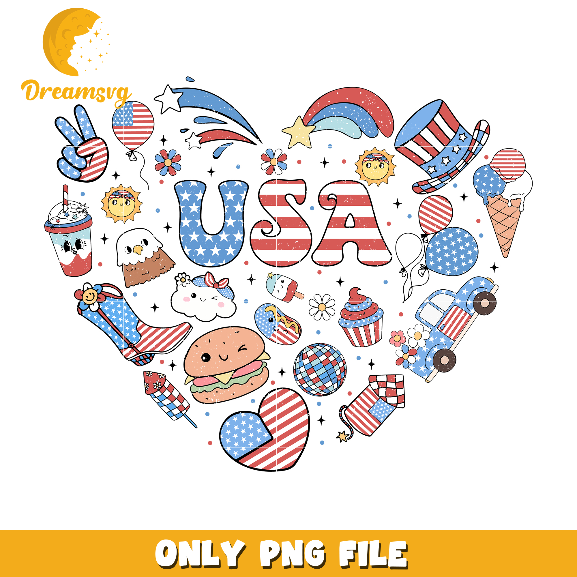 Love USA 4th Of July png – DreamSVG Store