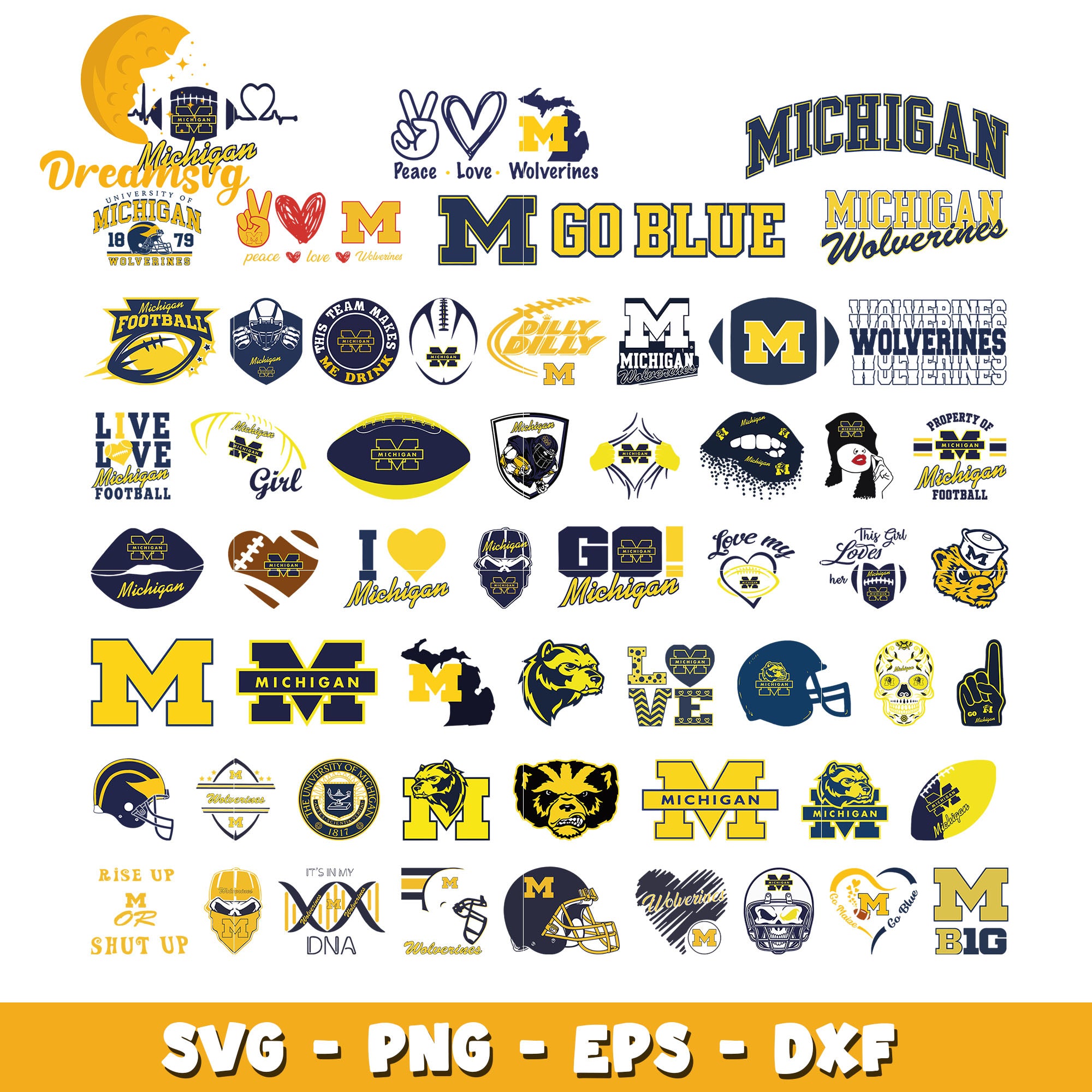 Michigan wolverines logo bundle svg, Michigan wolverines svg – DreamSVG ...