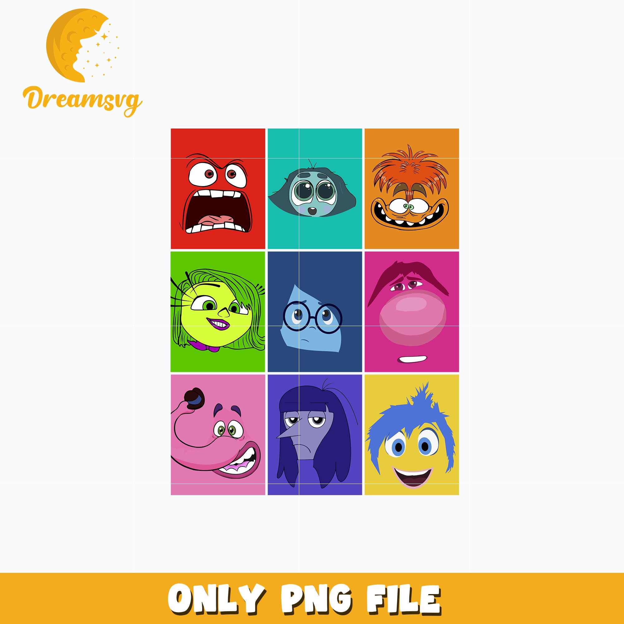 Inside Out characters face png – DreamSVG Store