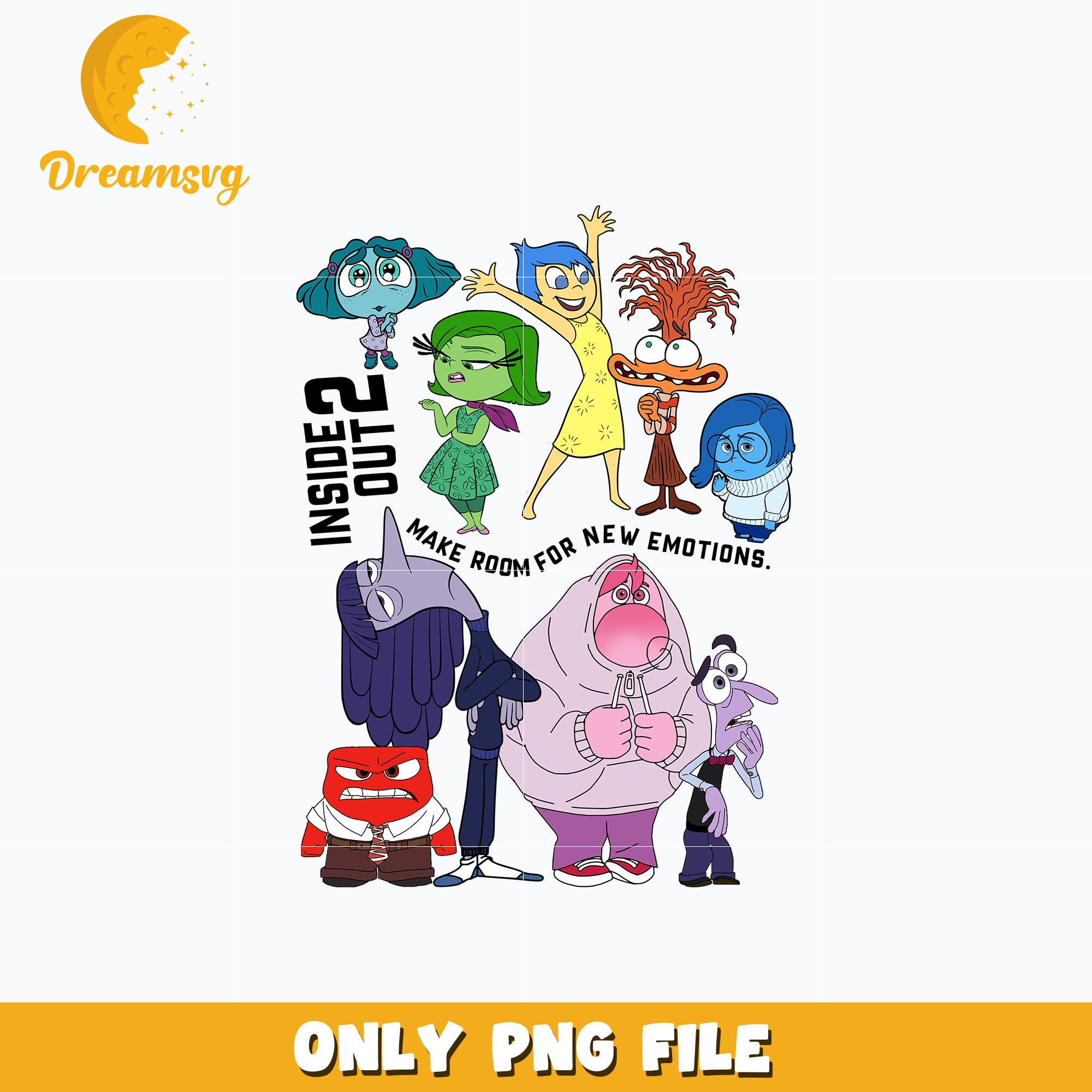 Inside out 2 Make Room for New Emotions Png – DreamSVG Store