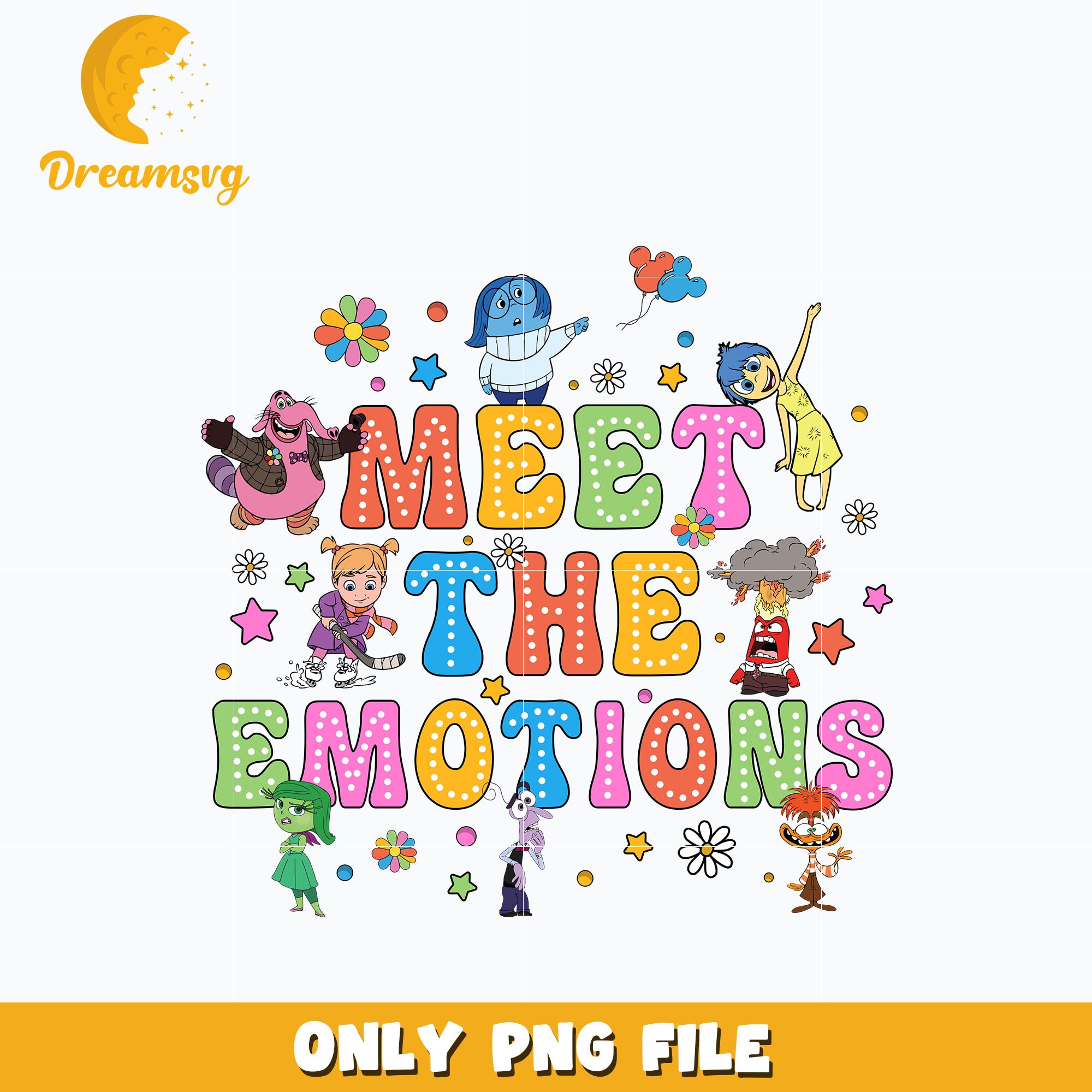 Inside out meet the emotions png, disney png – DreamSVG Store