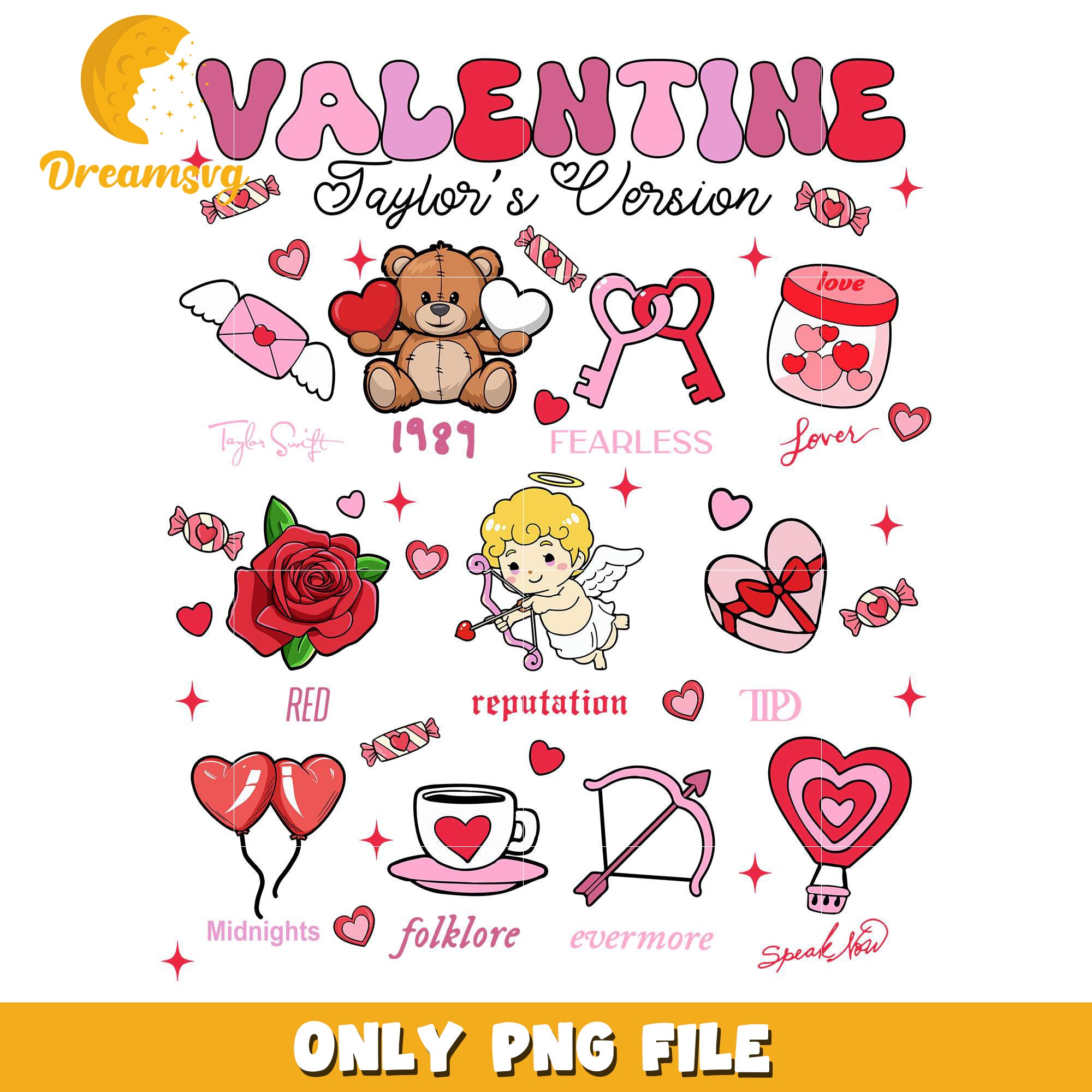 Valentine Taylor's version png, Taylor Swift albums png – DreamSVG Store