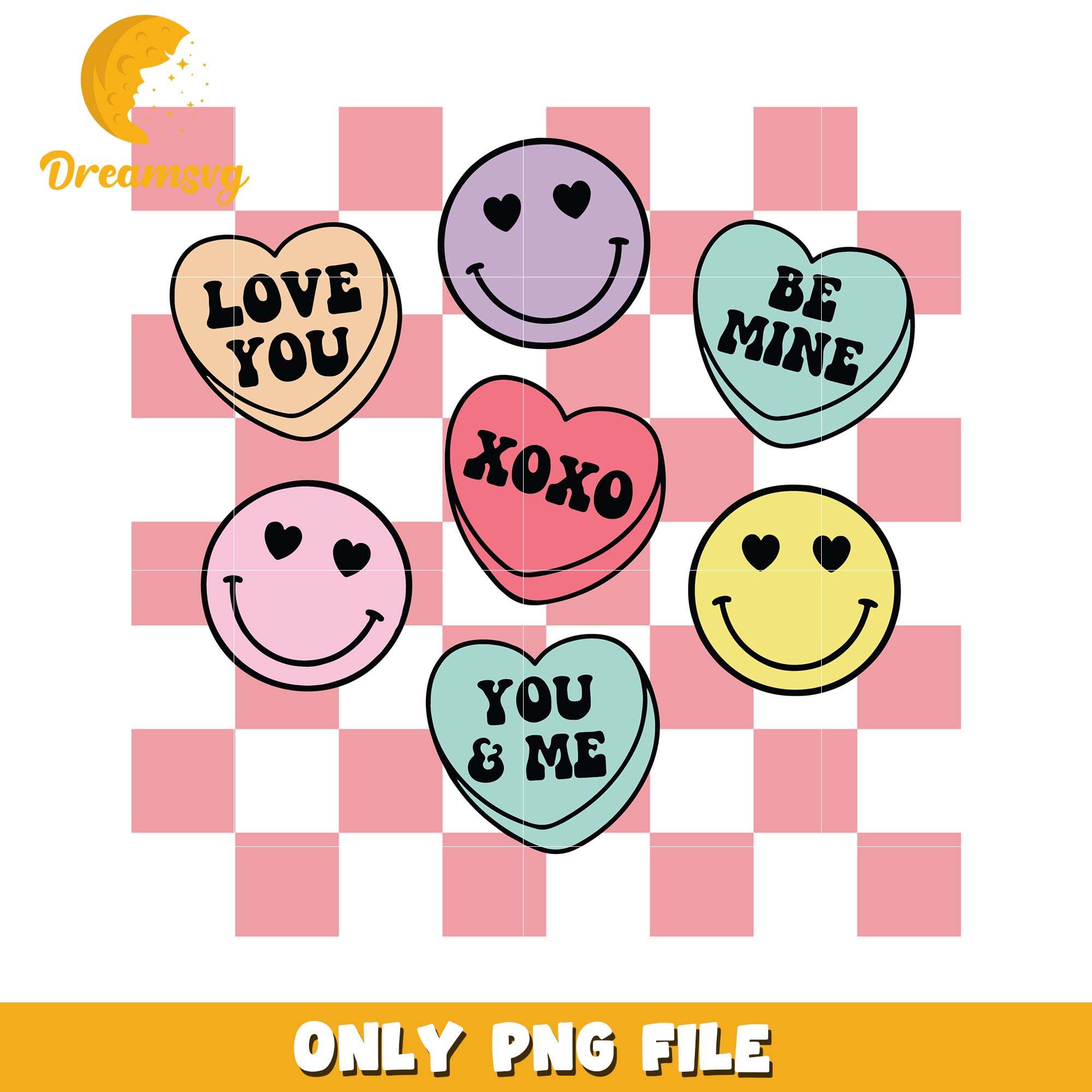 Valentines Candy Hearts PNG Clipart – DreamSVG Store