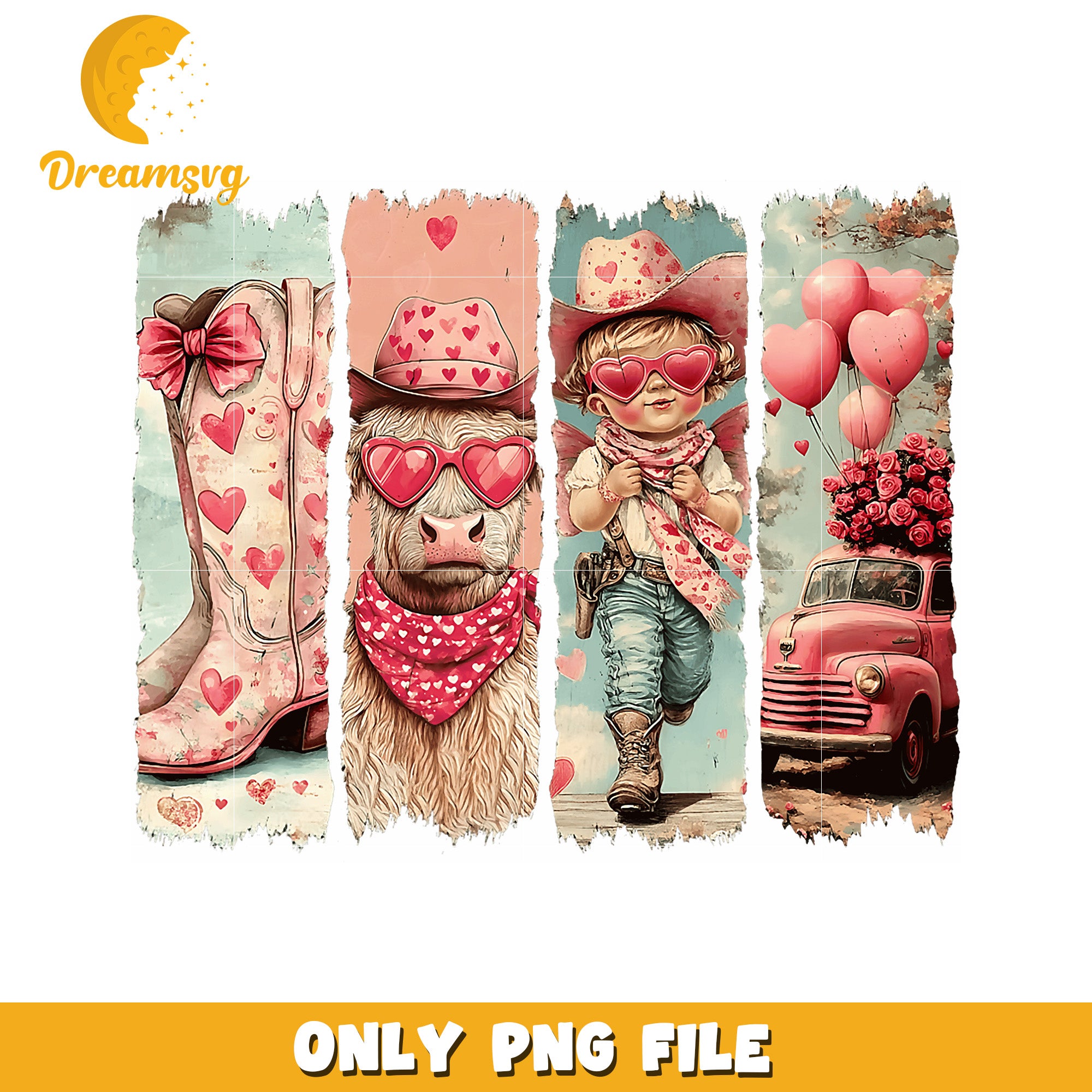 Valentines Cowgirl PNG Sublimation Design – DreamSVG Store