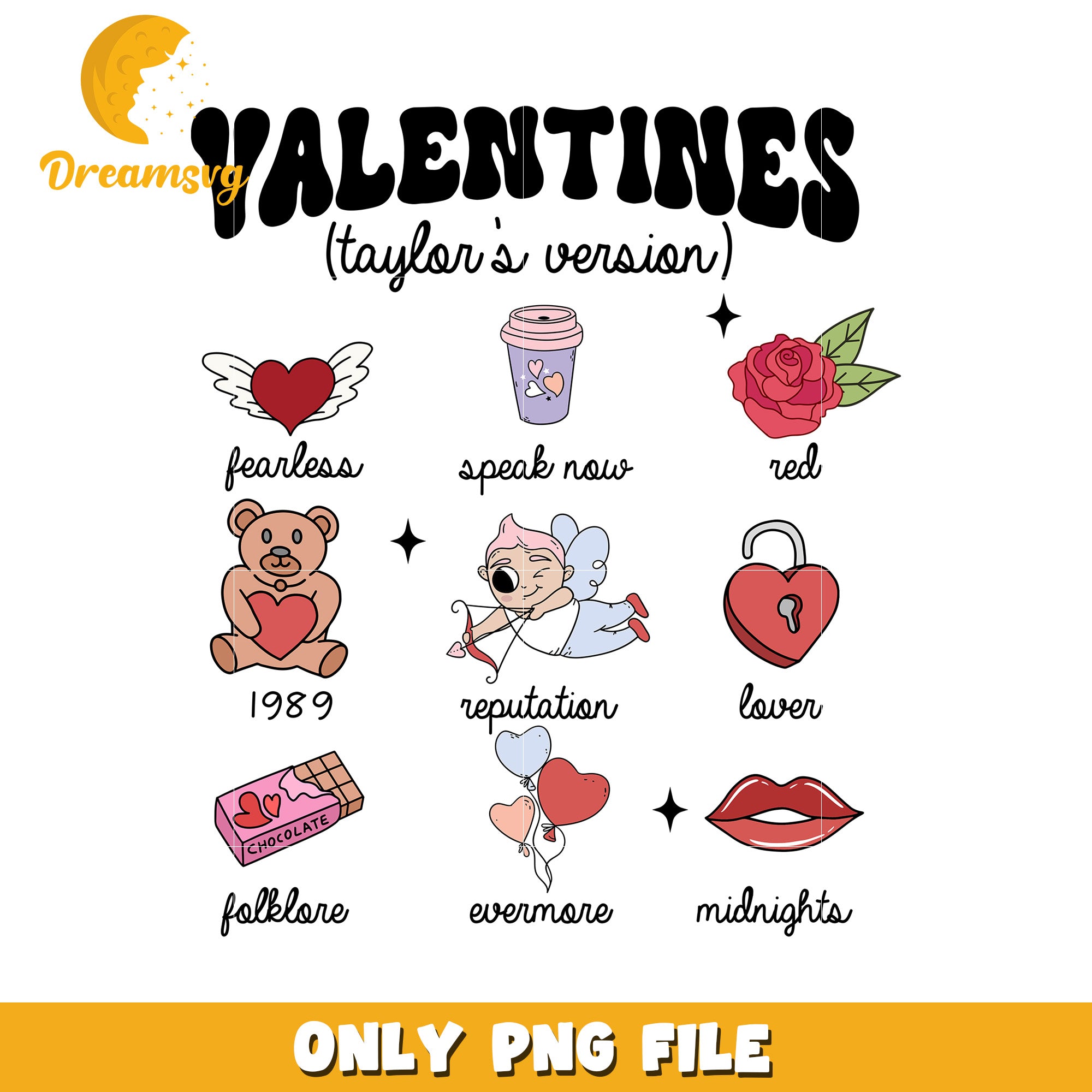 Valentines Day PNG Design Inspired by Taylor Swift Art – DreamSVG Store