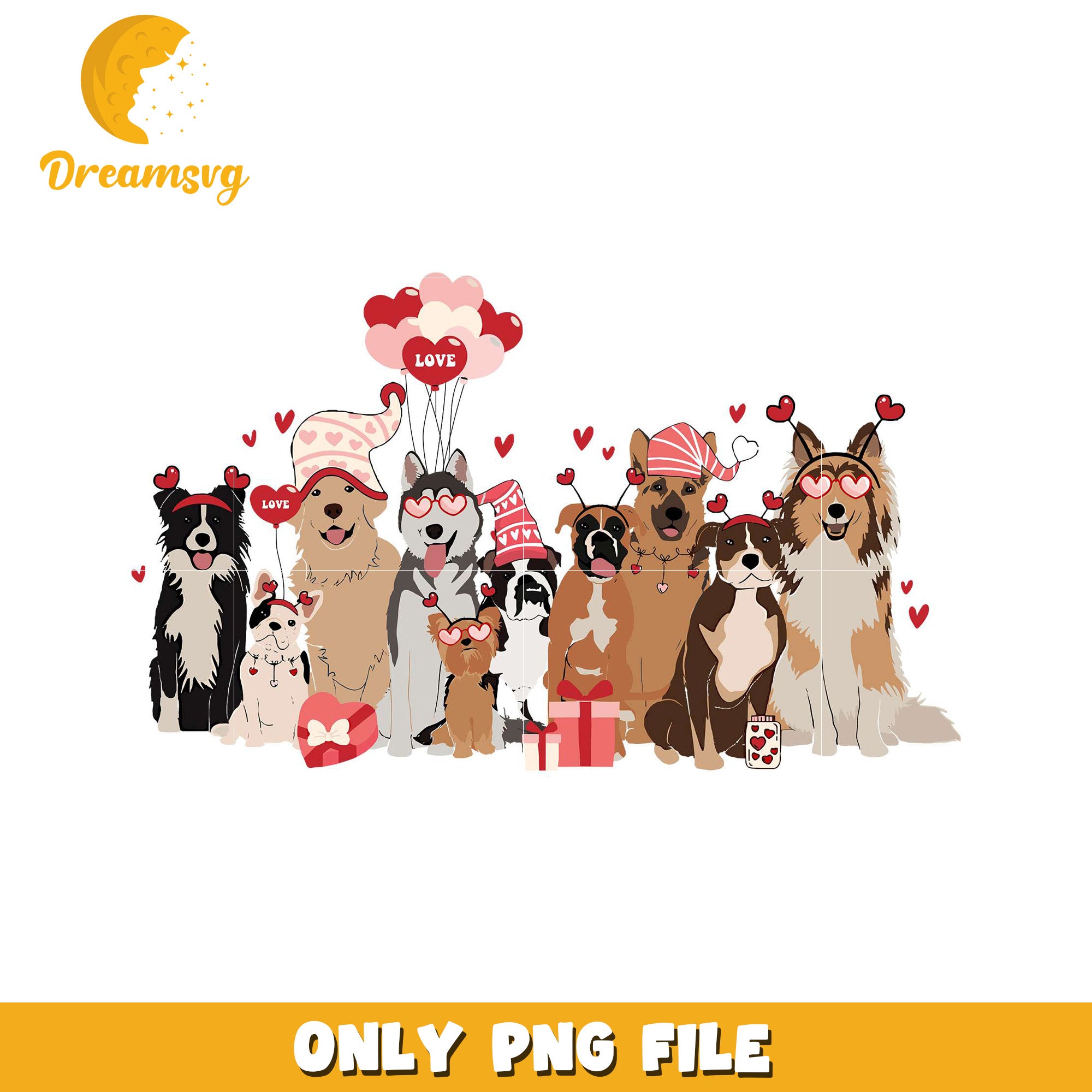 Valentines Dogs PNG Download – DreamSVG Store