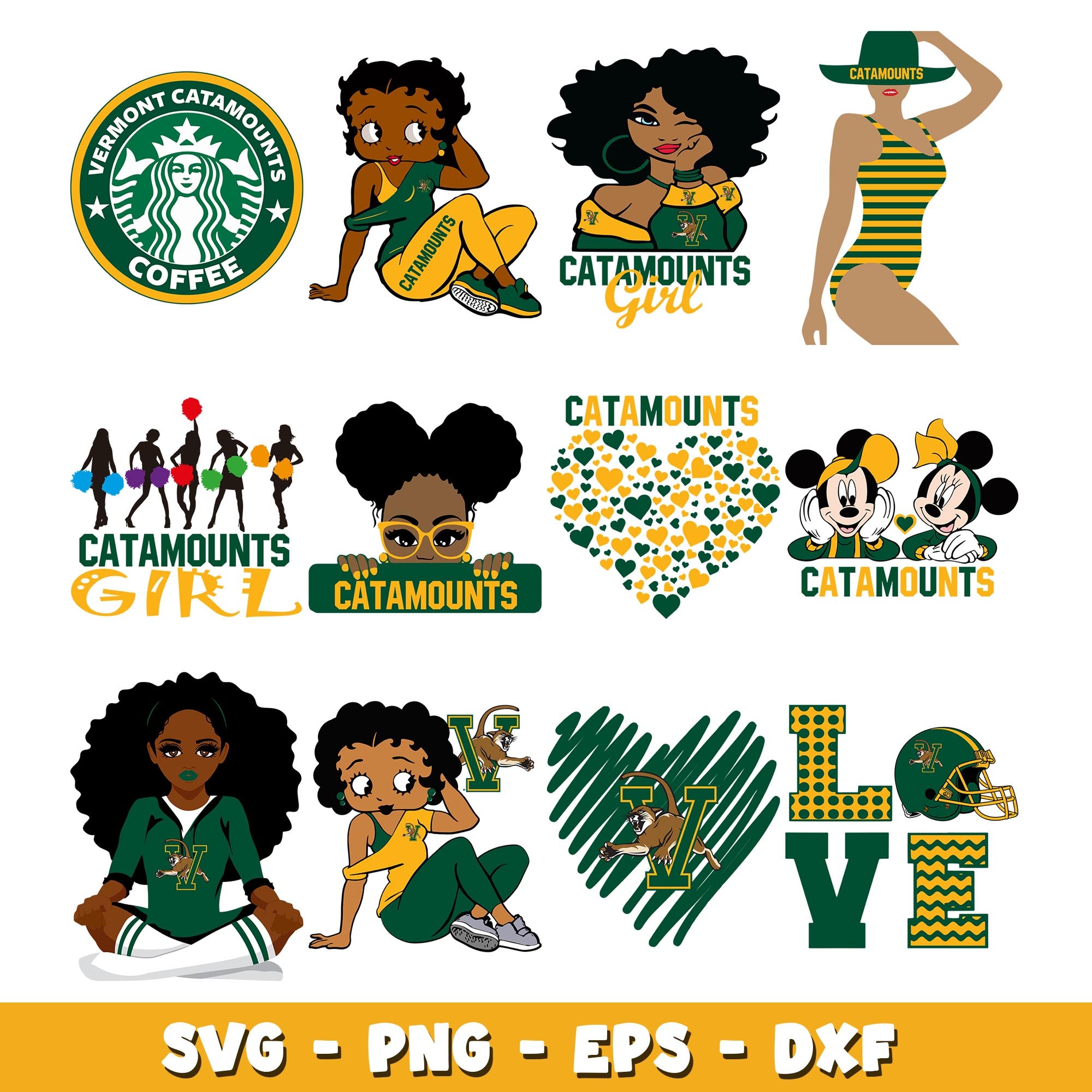 Vermont Catamounts girl Bundle svg, Vermont Catamounts logo svg, ncaa ...