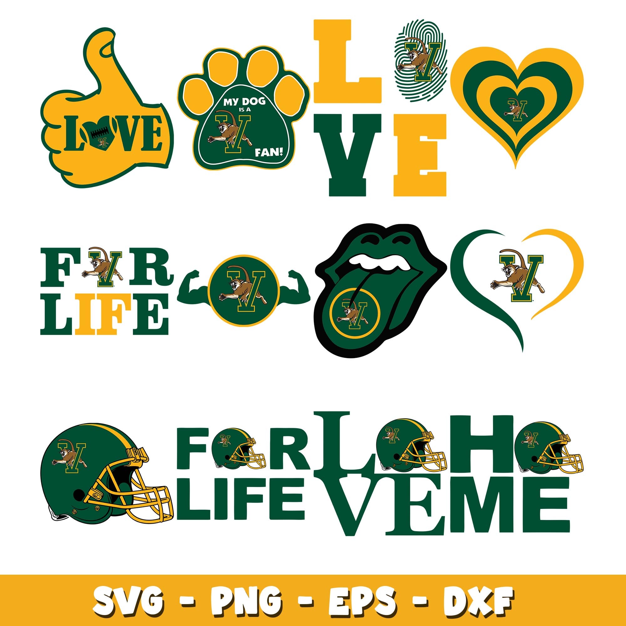 Vermont Catamounts love Bundle svg, Vermont Catamounts logo svg, ncaa ...
