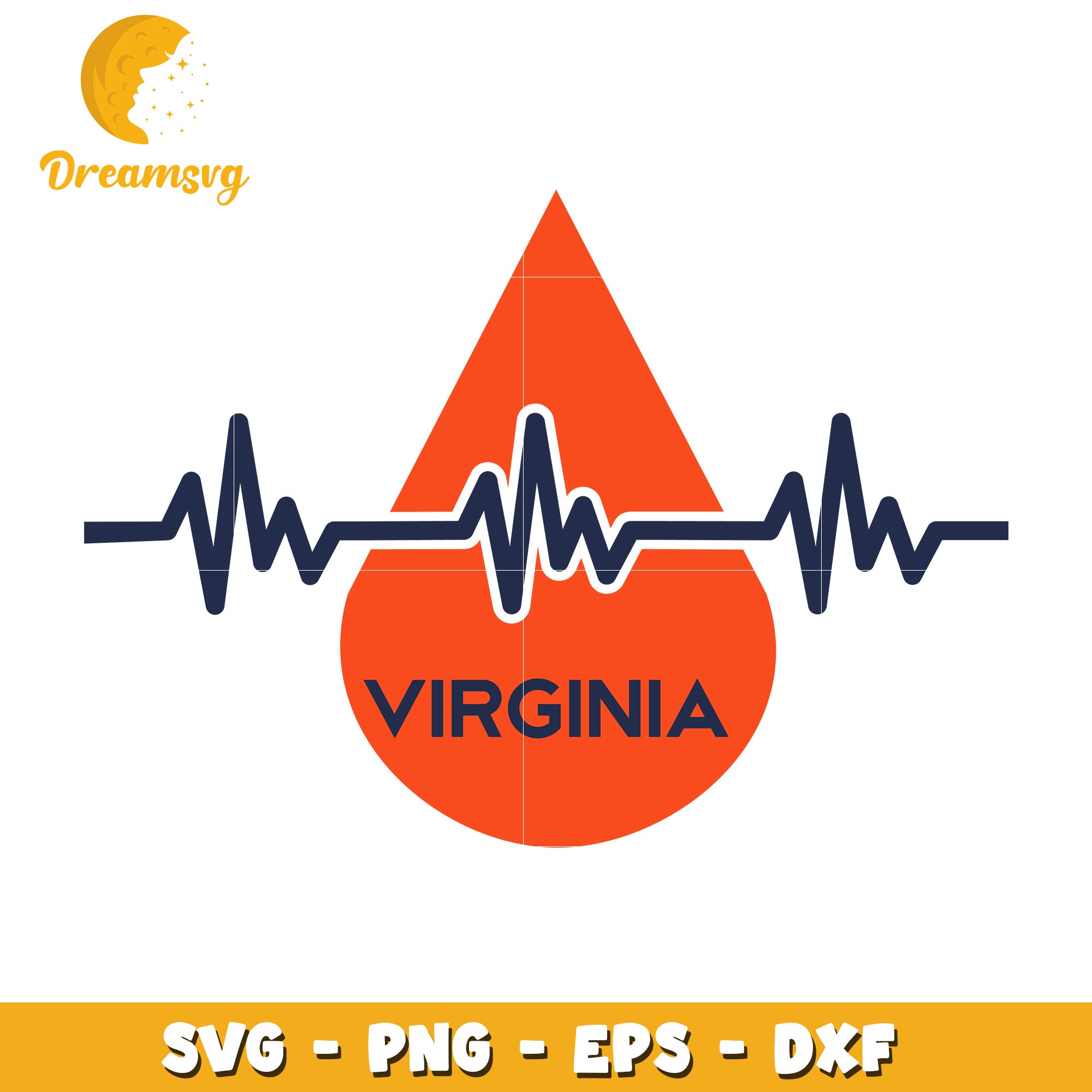 Virginia Heartbeat SVG PNG EPS DXF – DreamSVG Store