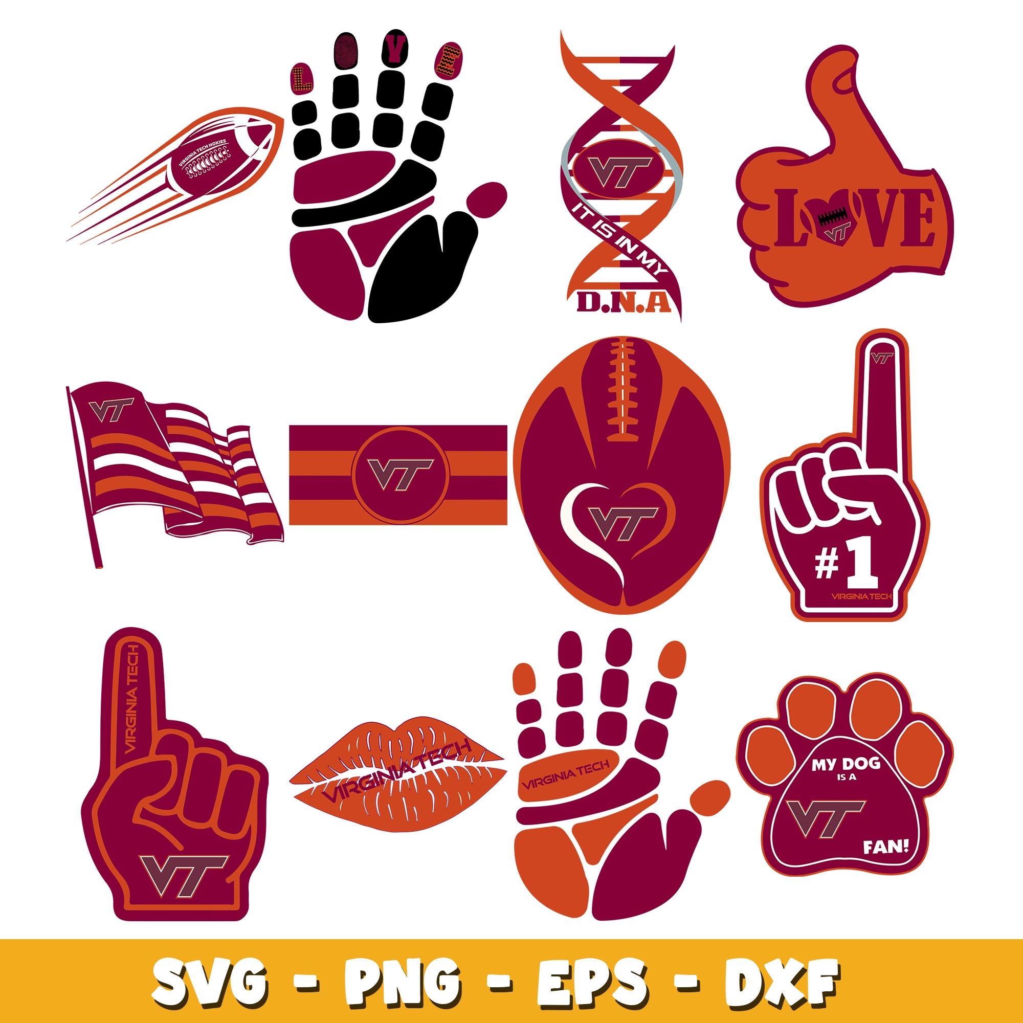 Virginia Tech Football Bundle svg, Virginia Tech logo svg, ncaa svg ...