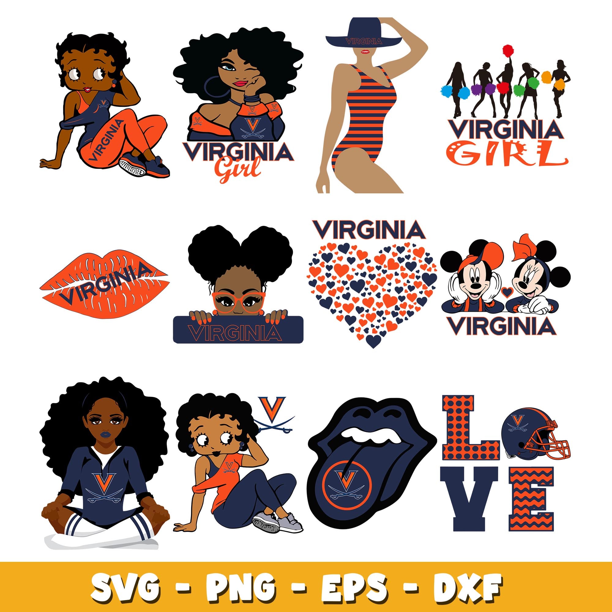 Virginia girl Bundle svg, Virginia logo svg, ncaa svg – DreamSVG Store