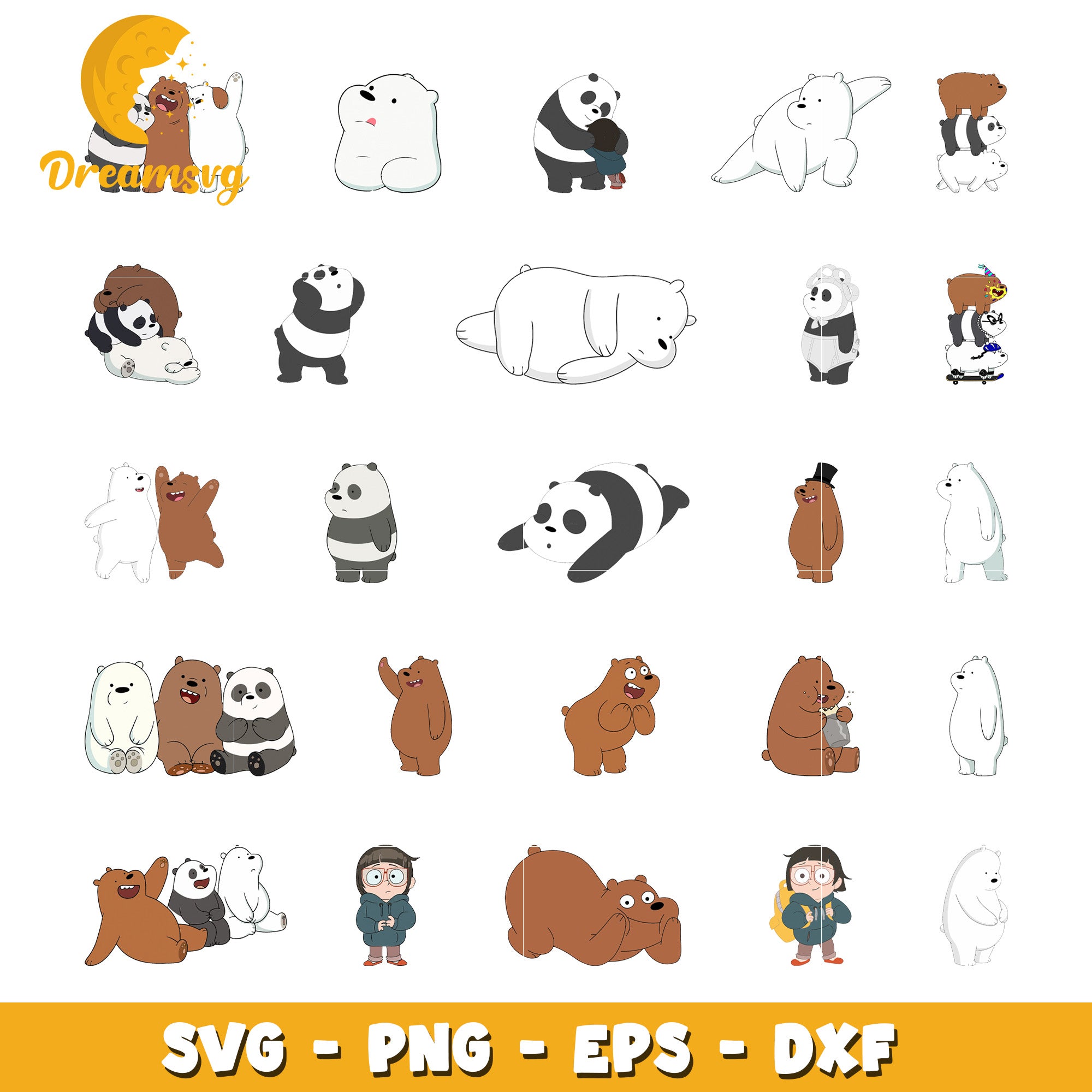 We Bare Bears characters bundle svg, cast of we bare bears svg ...