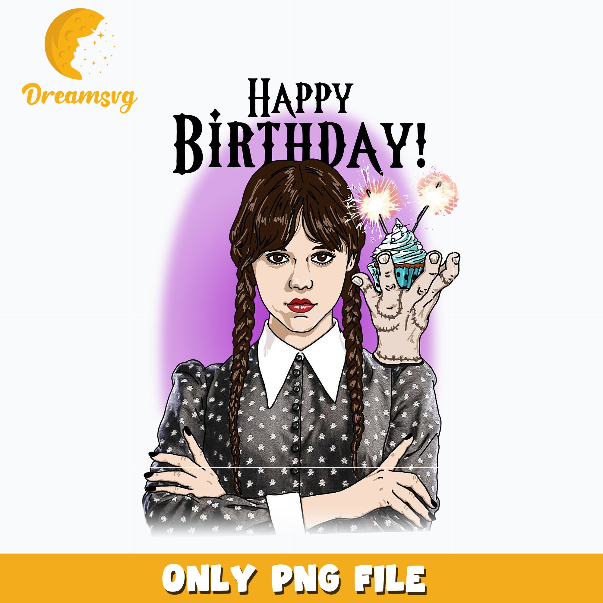 Wednesday Addams Happy Birthday png, png, digital download. – DreamSVG ...