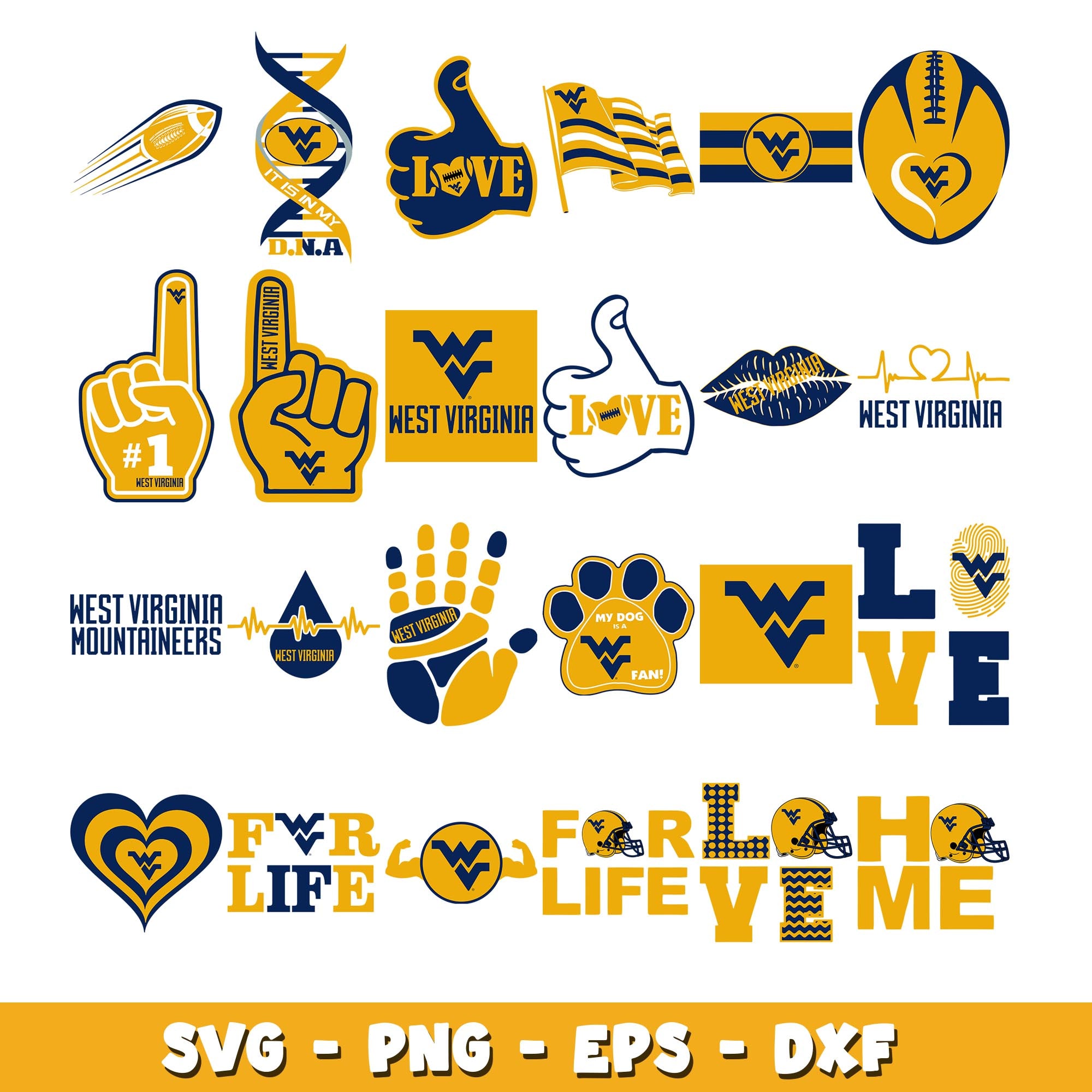 West Virginia Football Bundle svg, West Virginia logo svg, ncaa svg ...