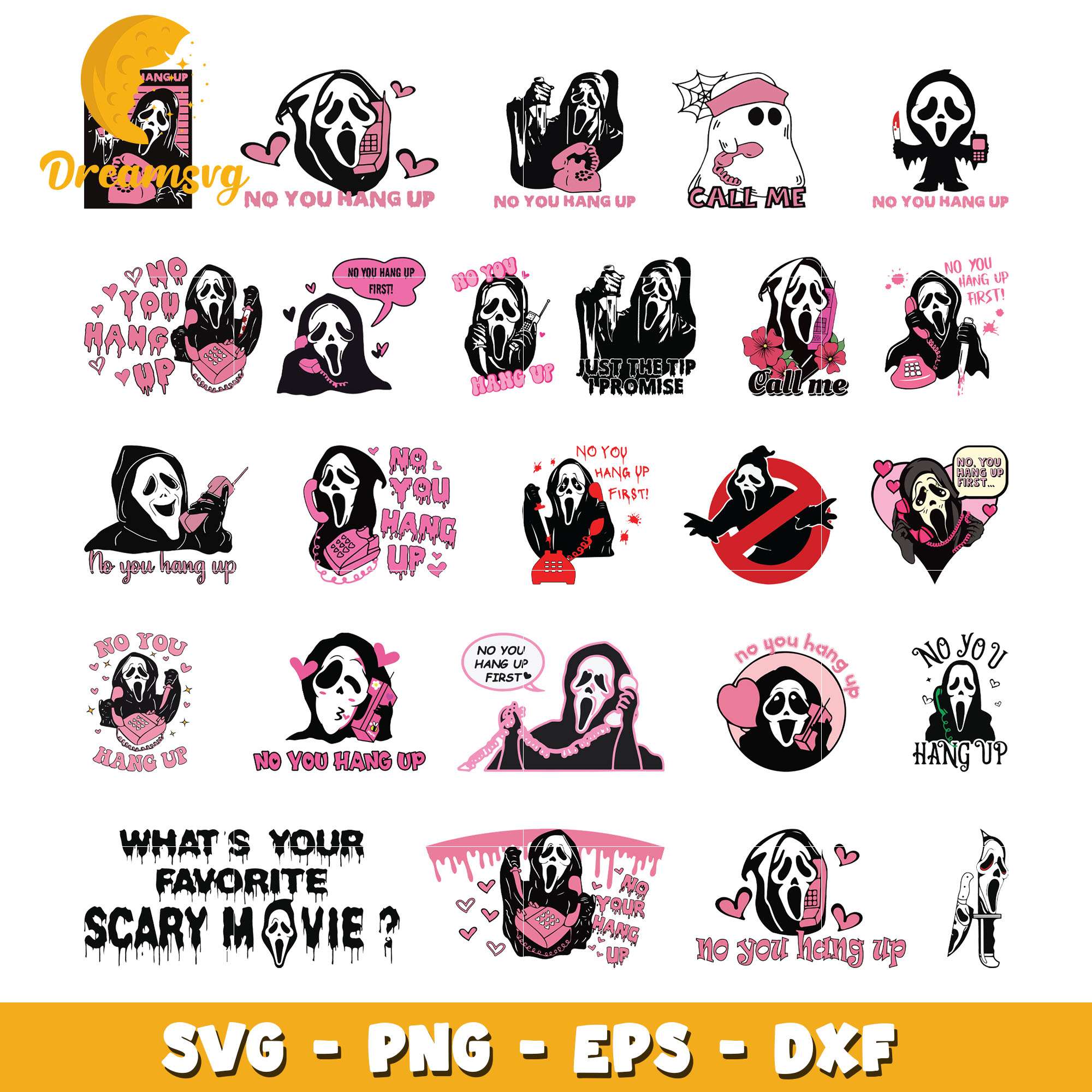 What your favorite scary movie svg, no you hang up svg – DreamSVG Store