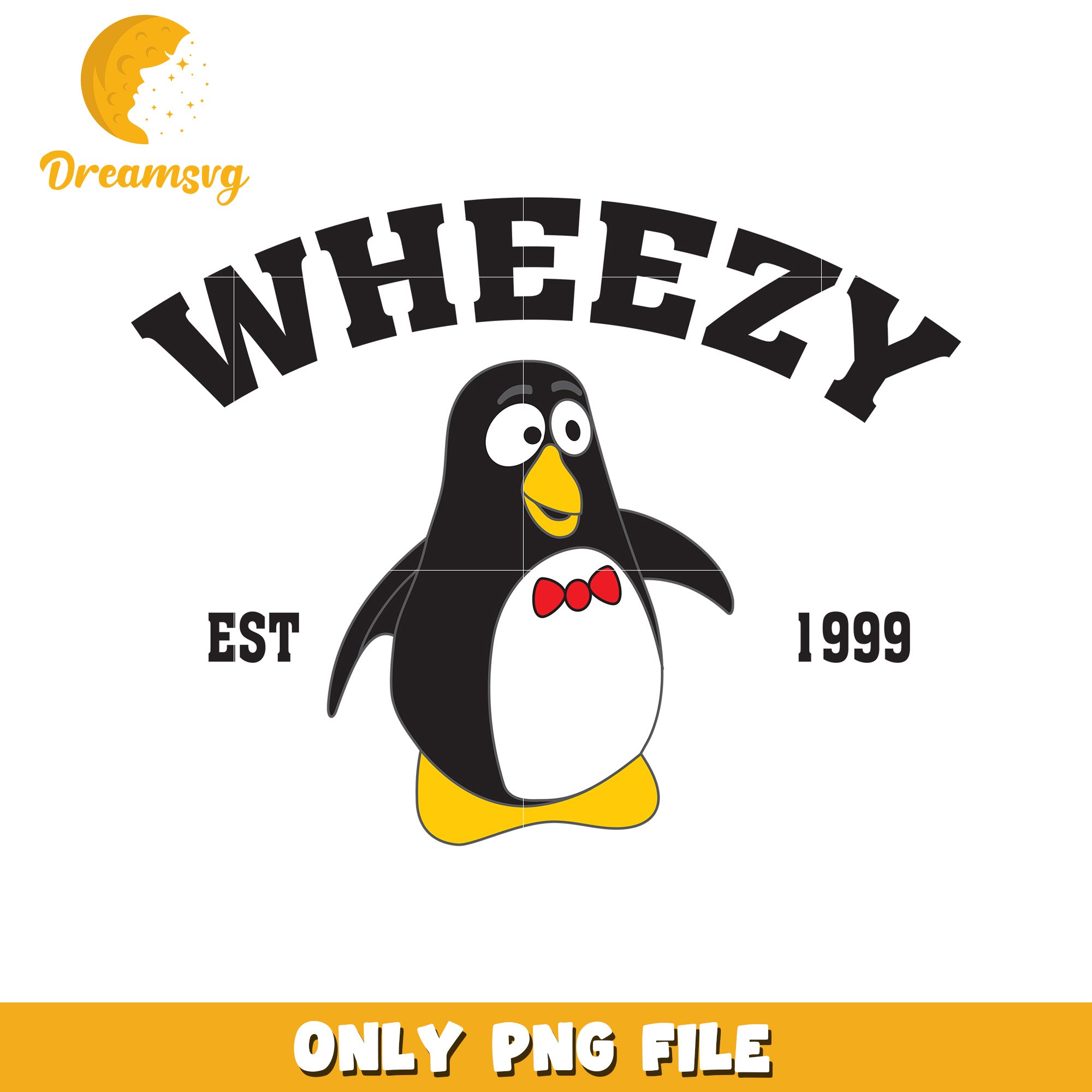 Wheezy Penguin Cute Design PNG File for Download 1999 – DreamSVG Store