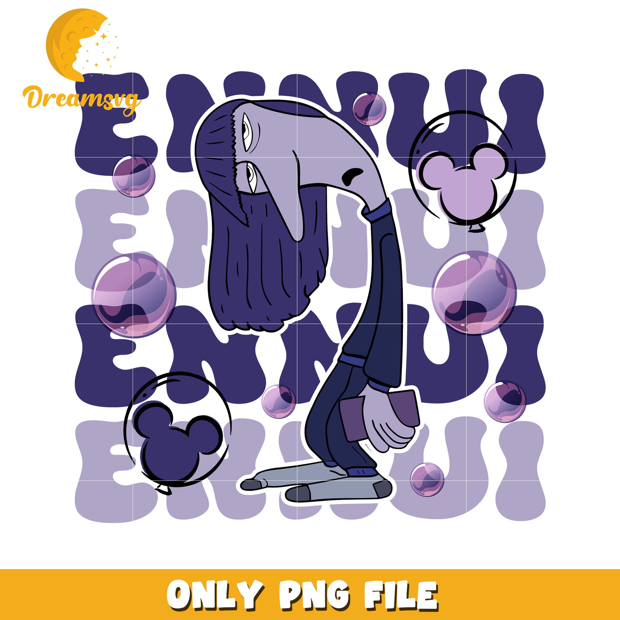 Whimsical Character PNG Art with Bubbles and Text Design – DreamSVG Store