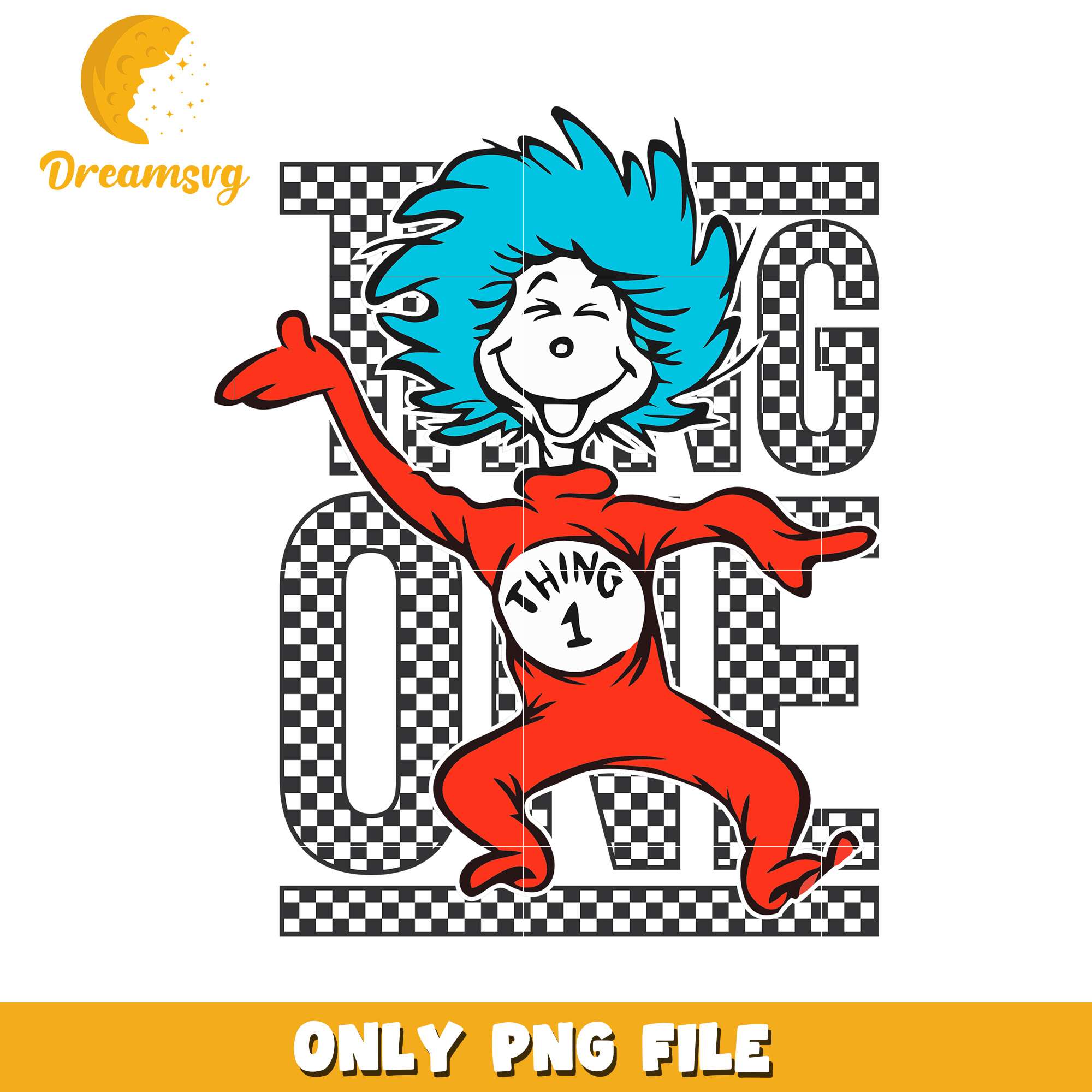 Whimsical Thing One PNG File for Fun Crafts and Designs – DreamSVG Store