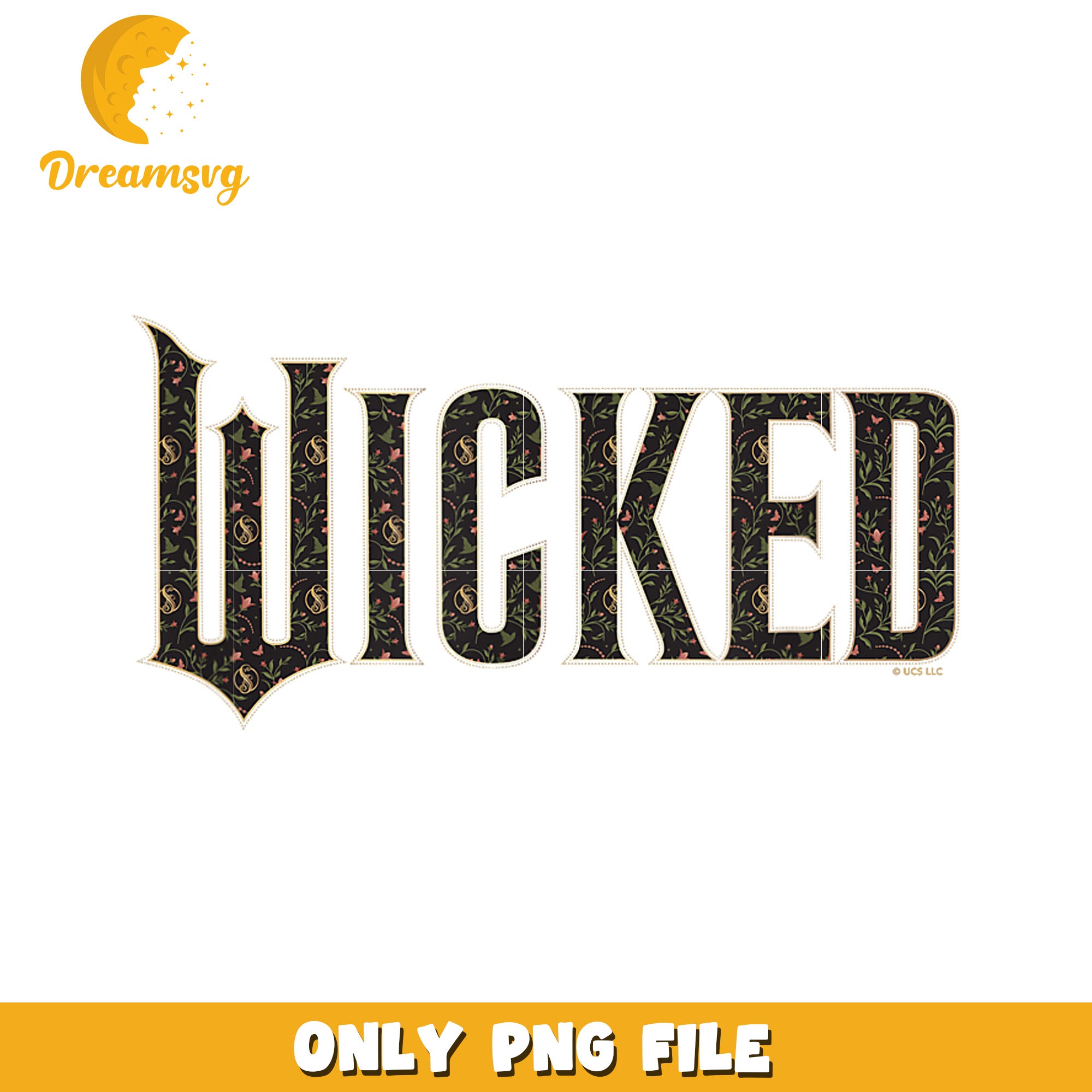 Wicked Movie Floral Logo png, wicked 2024 png, wicked emerald city png ...