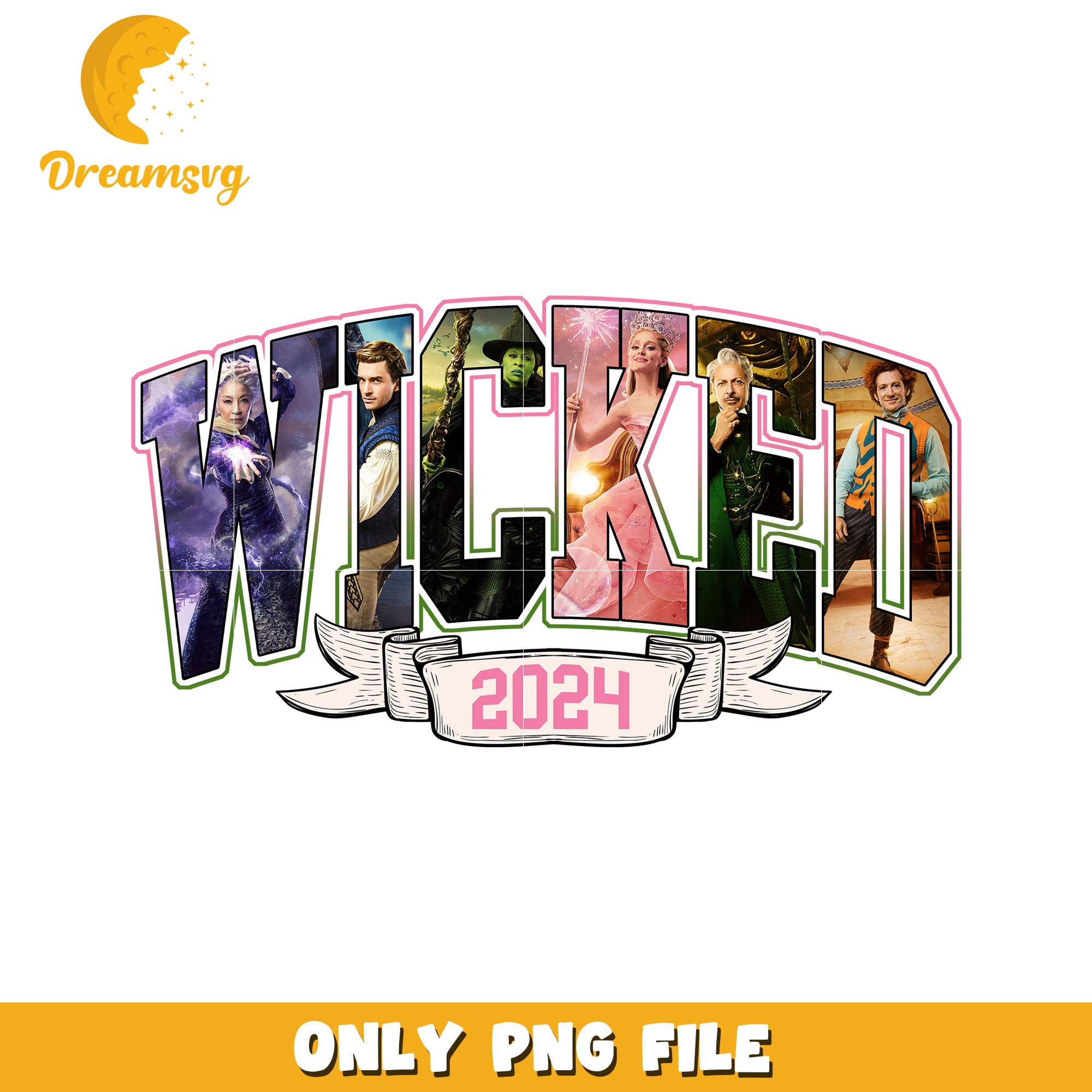 Wicked movie 2024 loogo design png, Wicked movie 2024 png – DreamSVG Store