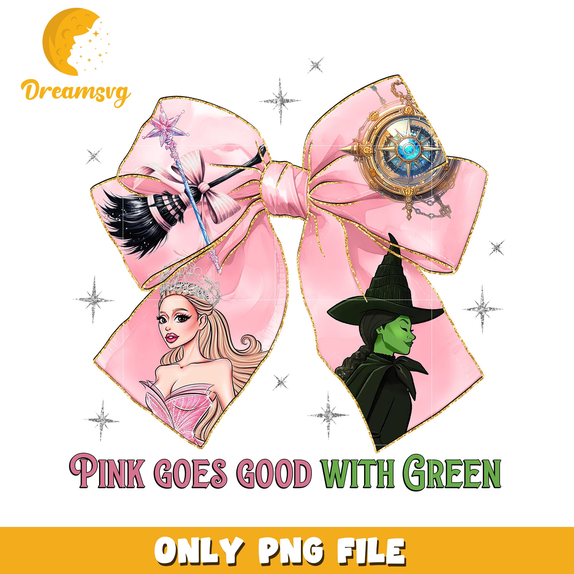 Wicked ribbon design pink goes good with green png, wicked quotes png ...