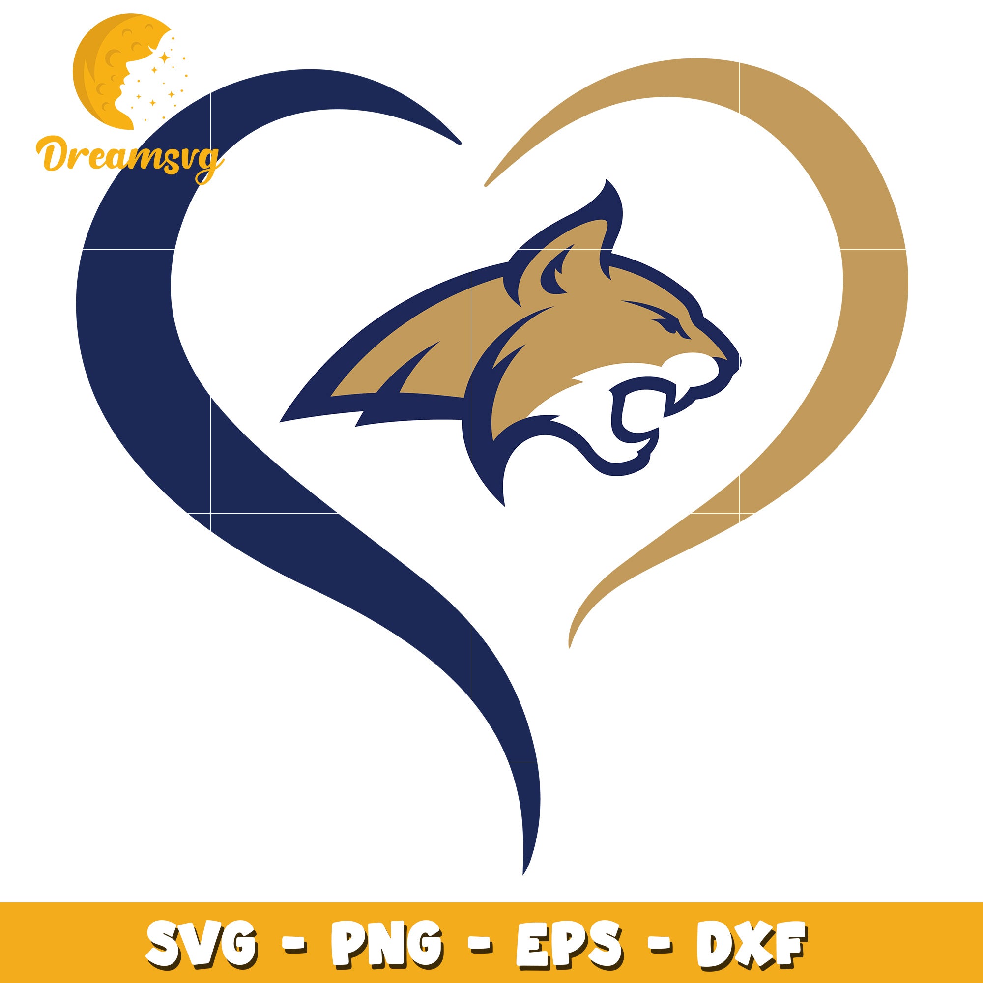 Wildcat Heart SVG PNG EPS DXF Cut File – DreamSVG Store
