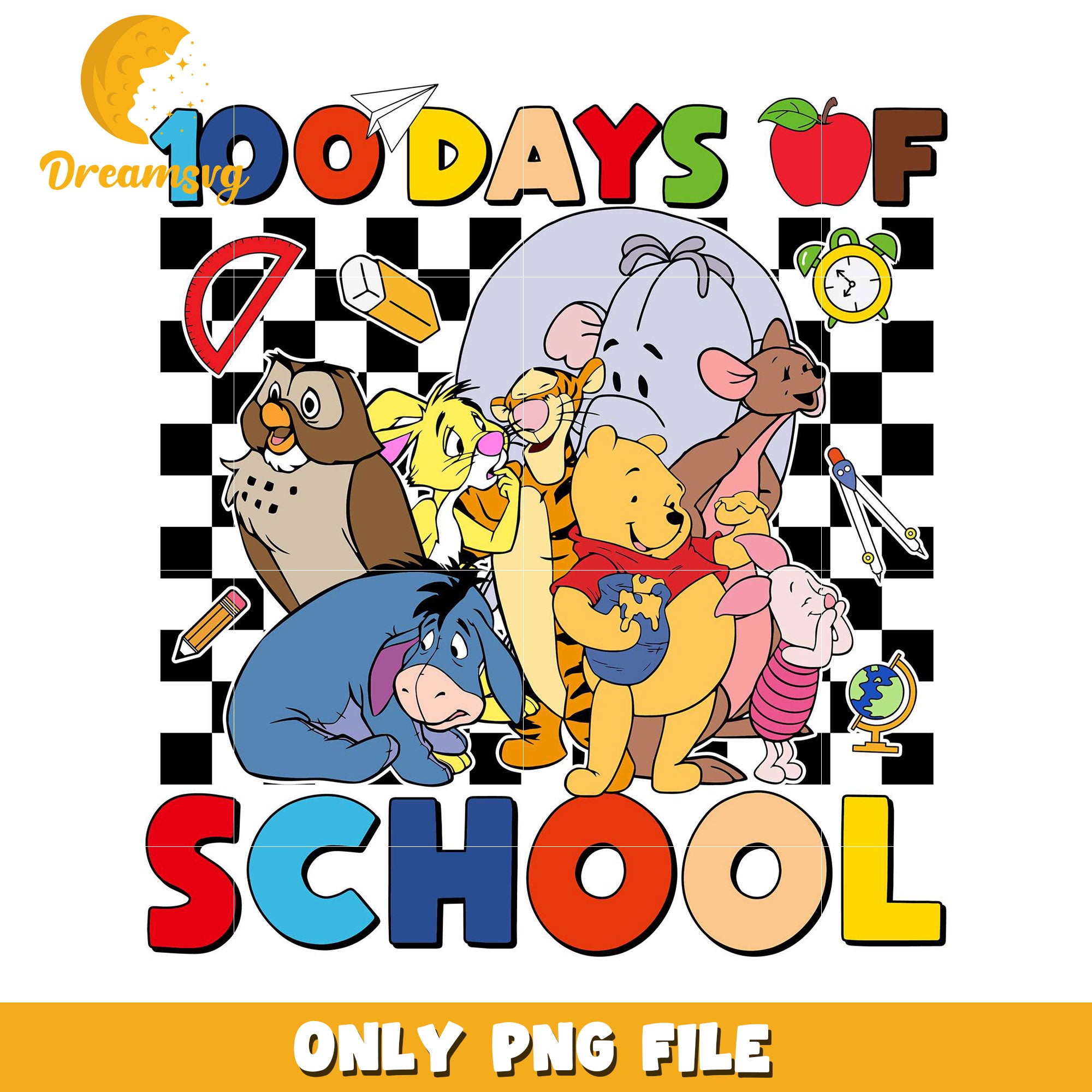 Winnie the Pooh 100 Days of School PNG – DreamSVG Store