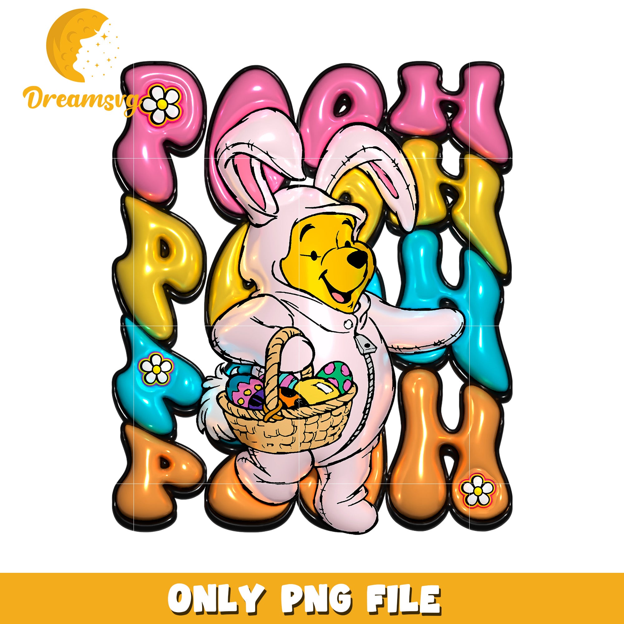 Winnie the Pooh Easter Bunny PNG – DreamSVG Store
