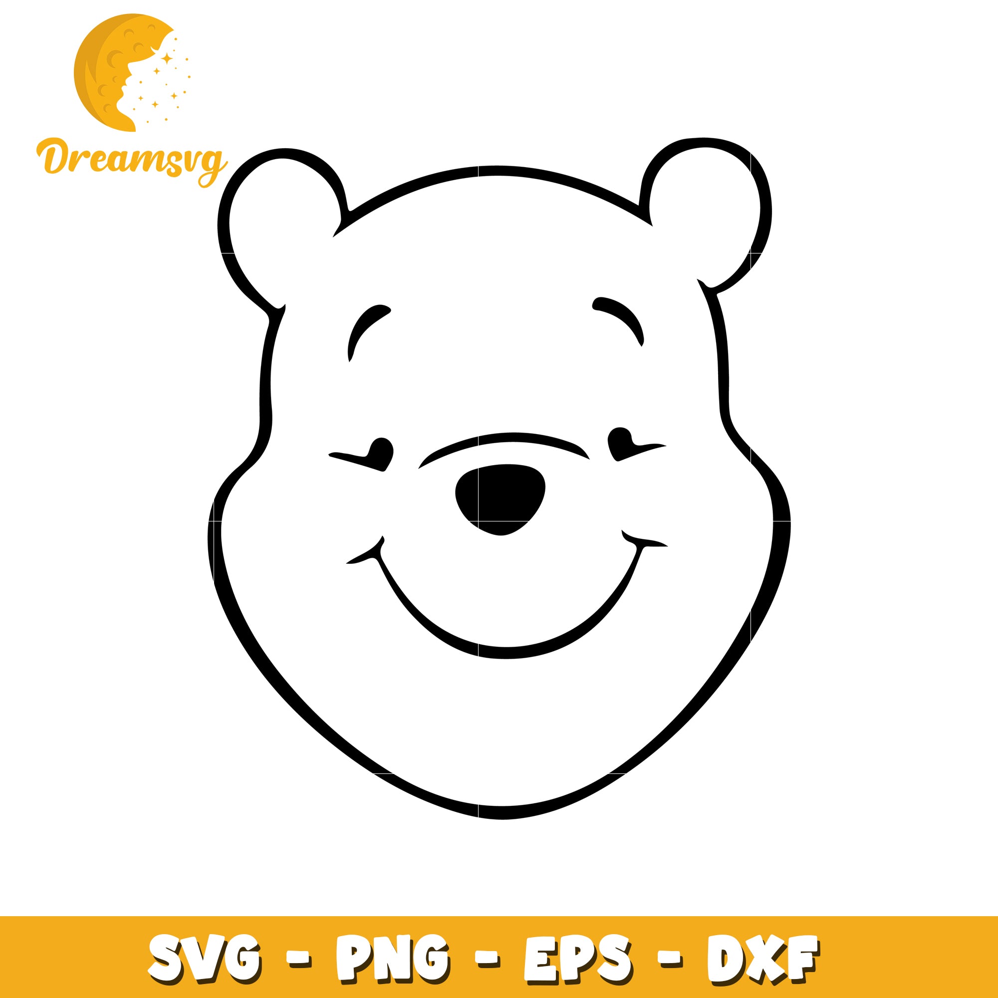 Winnie the Pooh SVG Face Cut File – DreamSVG Store