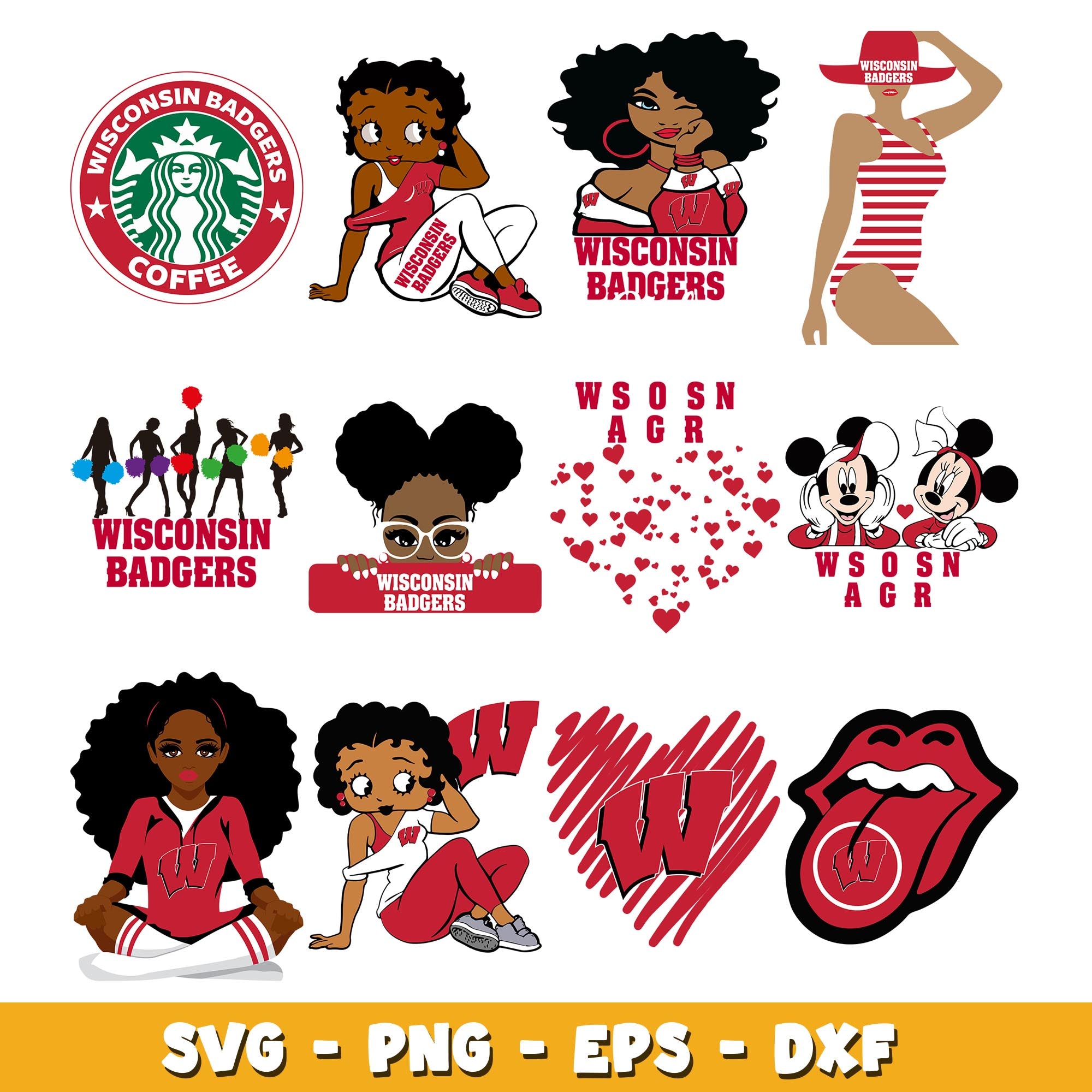 Wisconsin girl Bundle svg, Wisconsin logo svg, ncaa svg – DreamSVG Store