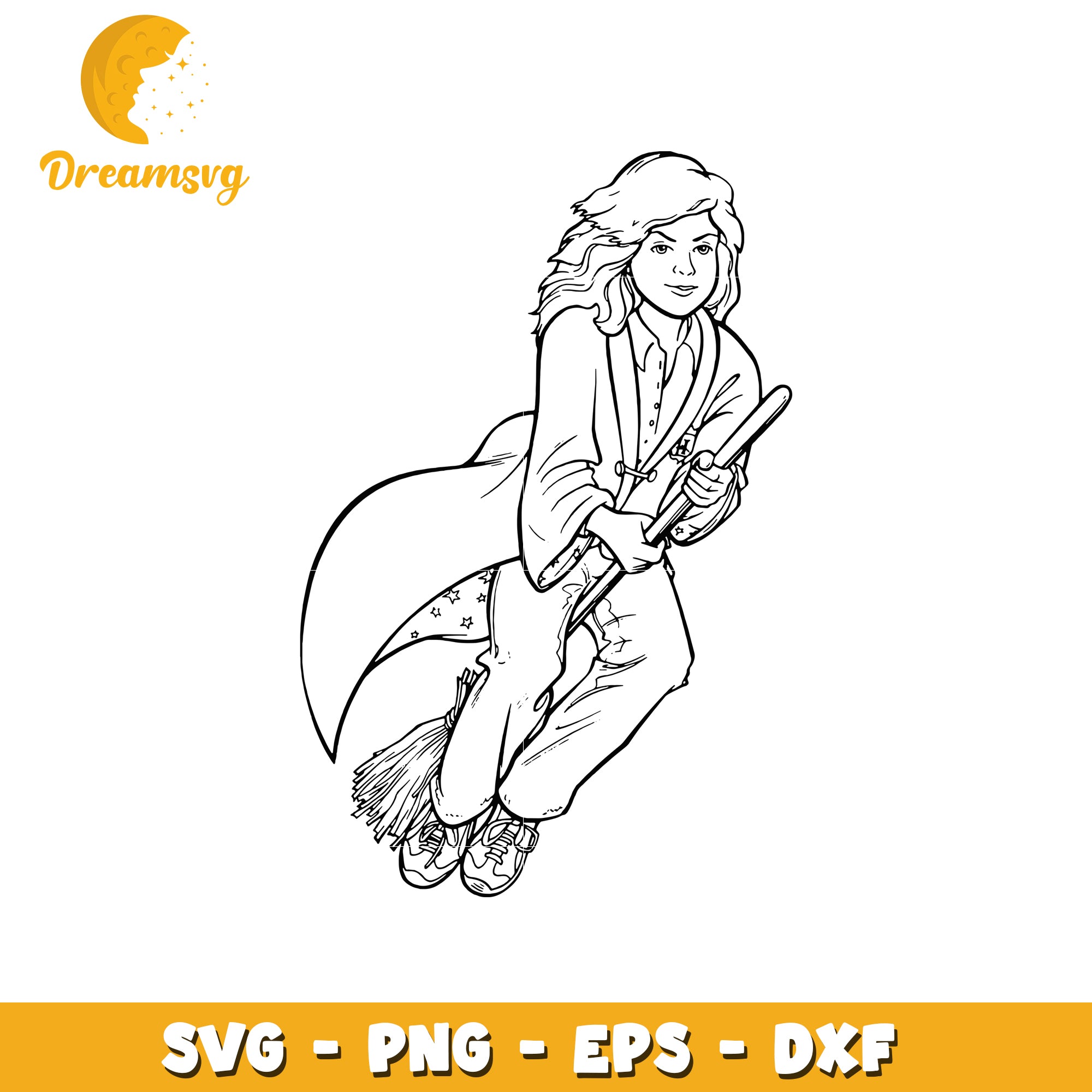 Witch SVG Cut File Broom Flight – DreamSVG Store