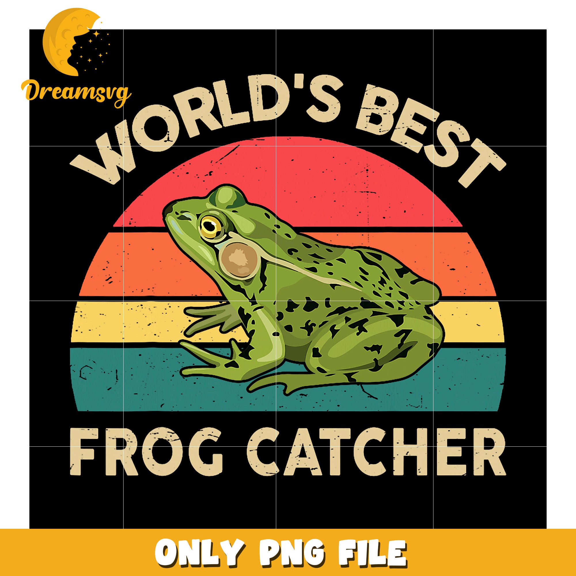 Worlds Best Frog Catcher Retro Frog PNG File Download – DreamSVG Store