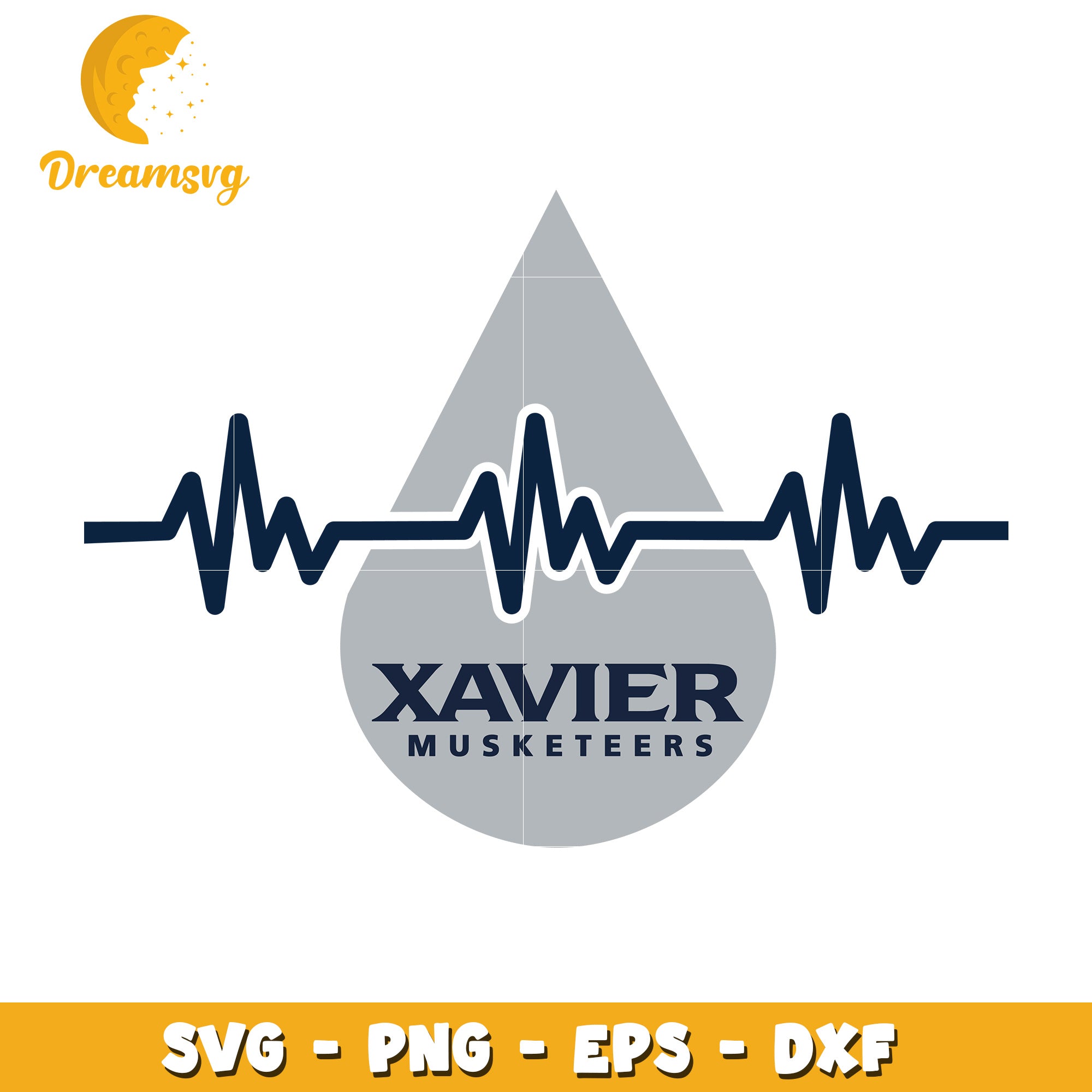 Xavier Musketeers SVG Heartbeat Design – DreamSVG Store