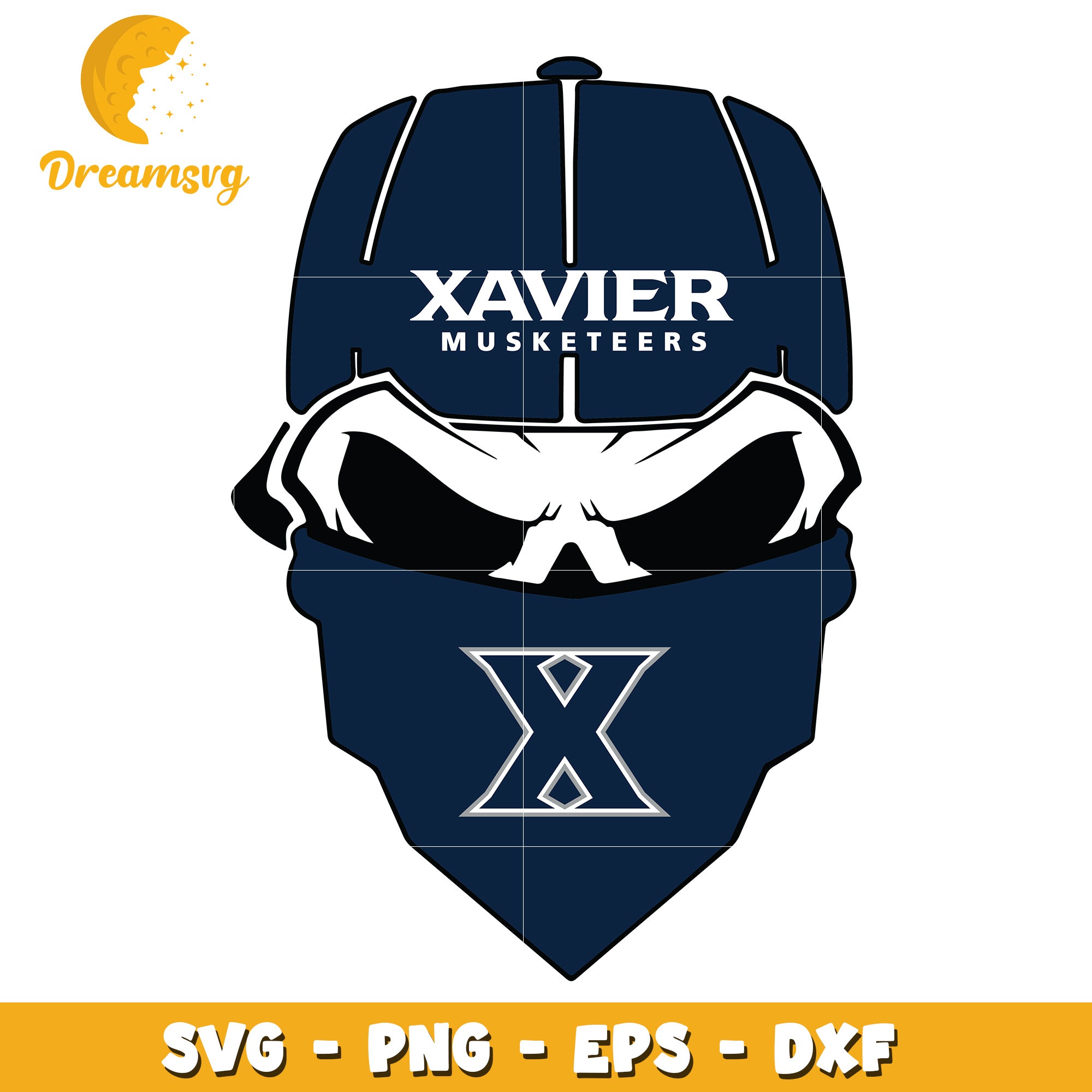 Xavier Musketeers Skull SVG Design for Team Spirit and Crafts ...