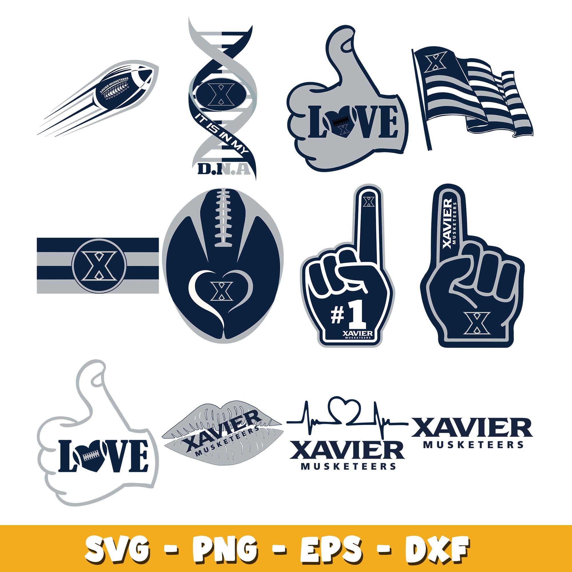 Xavier Football logo Bundle svg, Xavier logo svg, ncaa svg – DreamSVG Store