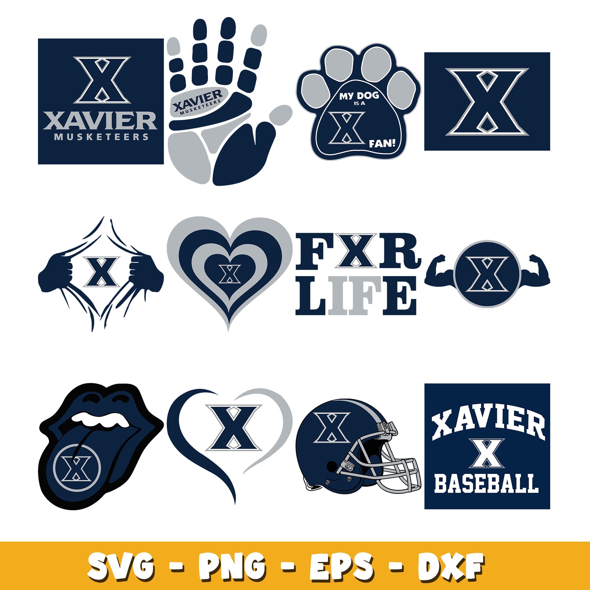 Xavier Football Bundle svg, Xavier logo svg, ncaa svg – DreamSVG Store