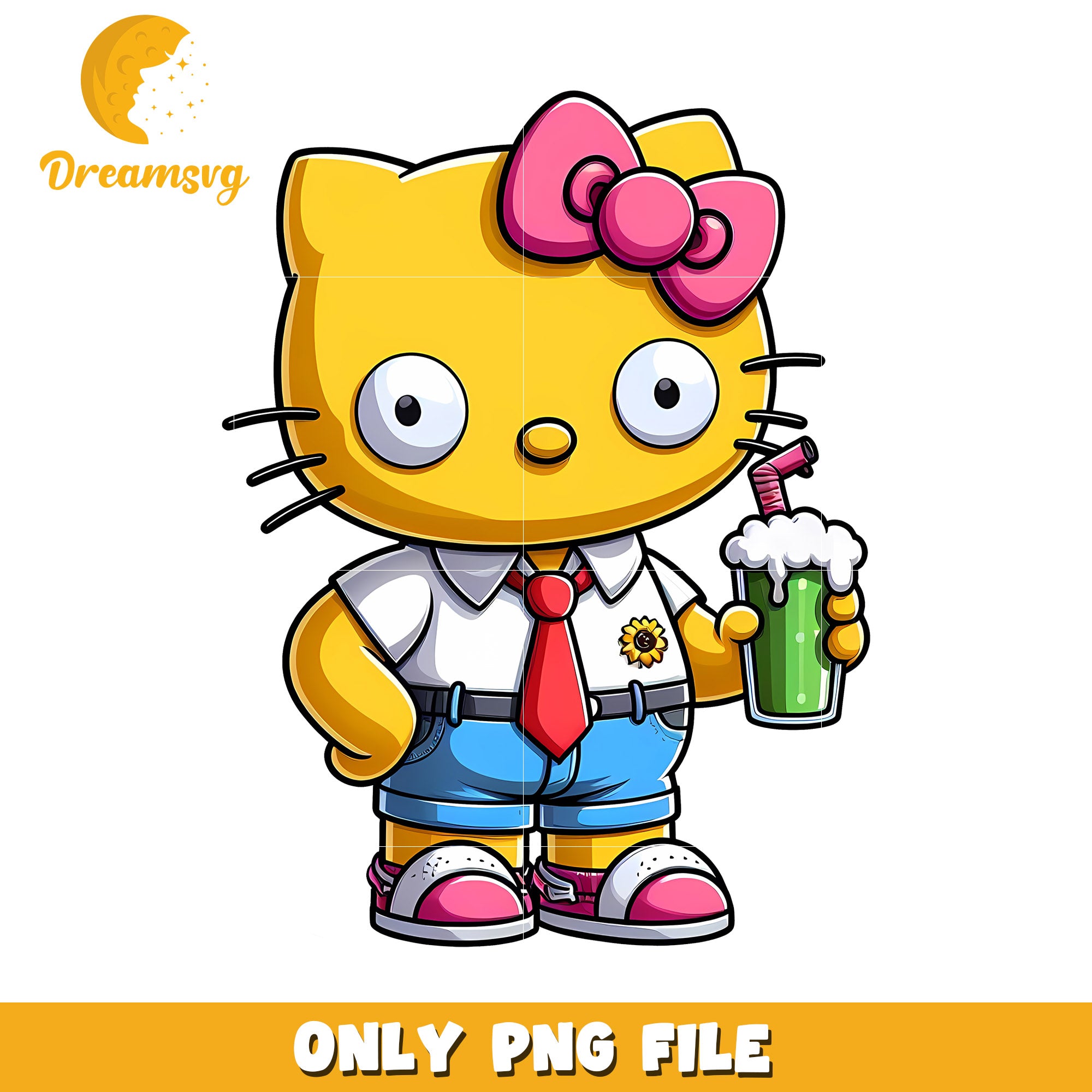 Yellow Hello Kitty PNG Cartoon Character – DreamSVG Store