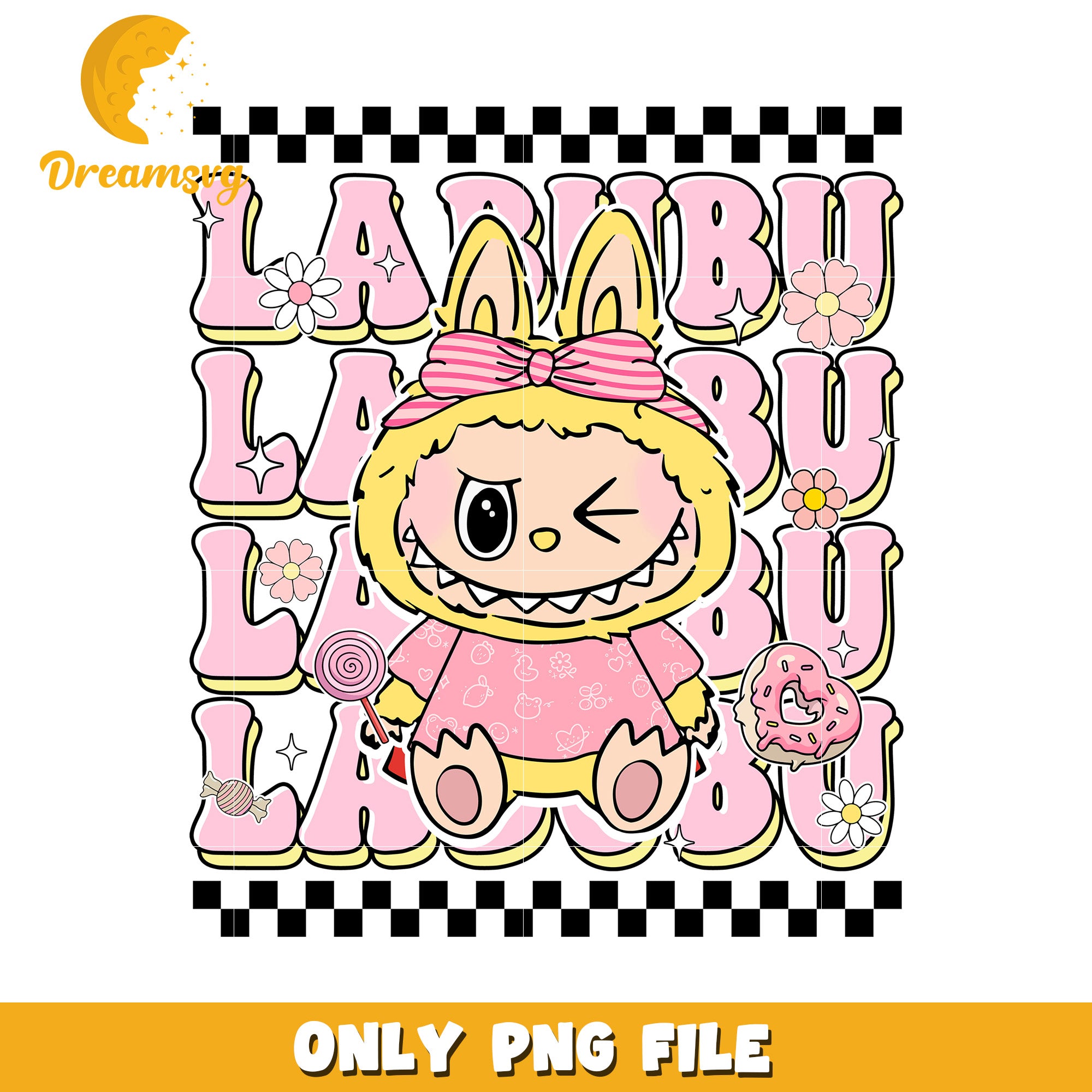 Yellow labubu design png, all popmart characters png, labubu art png ...