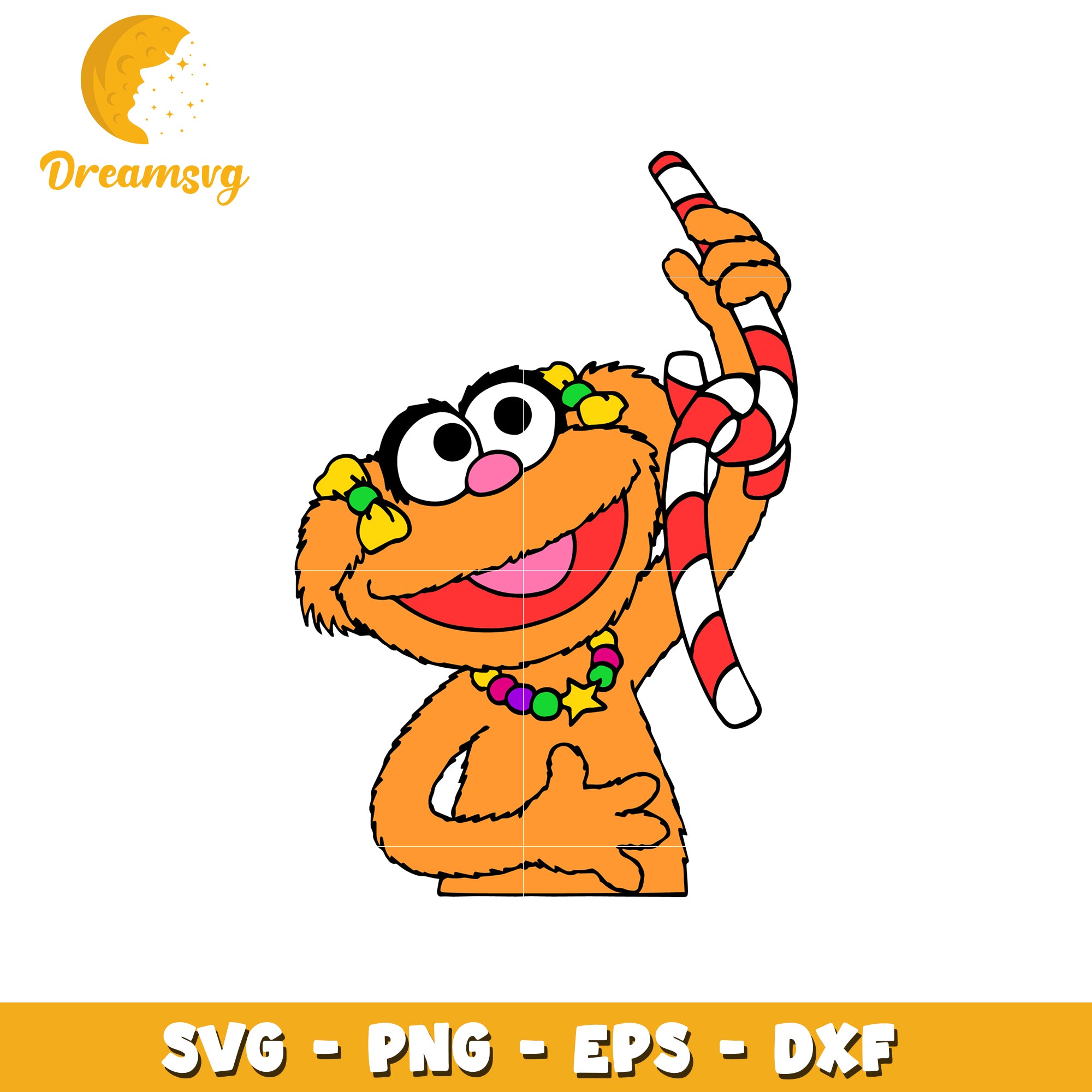 Zoe Sesame Street Candy Cane SVG – DreamSVG Store