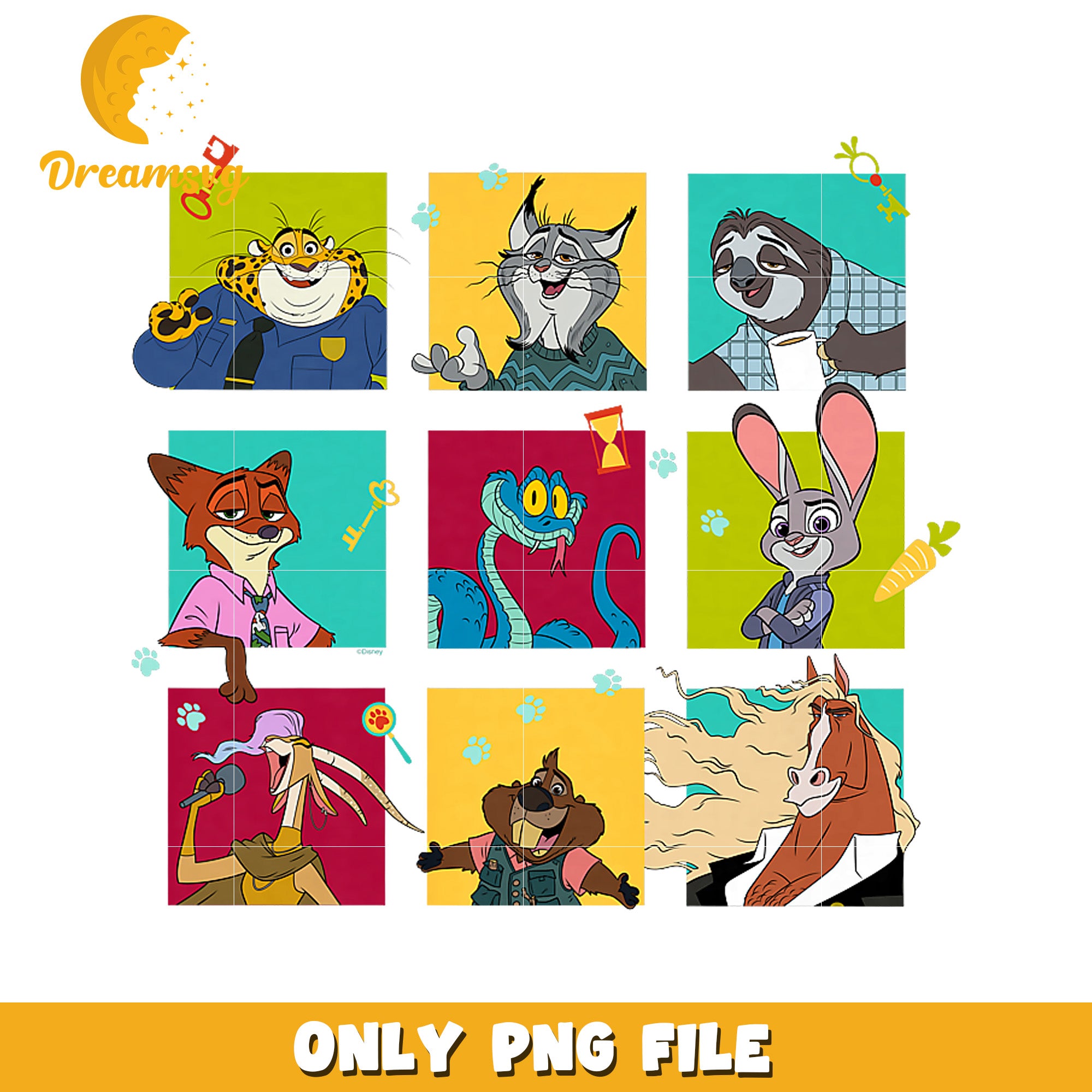 Zootopia characters png, disneyland png, nick zootopia png – DreamSVG Store