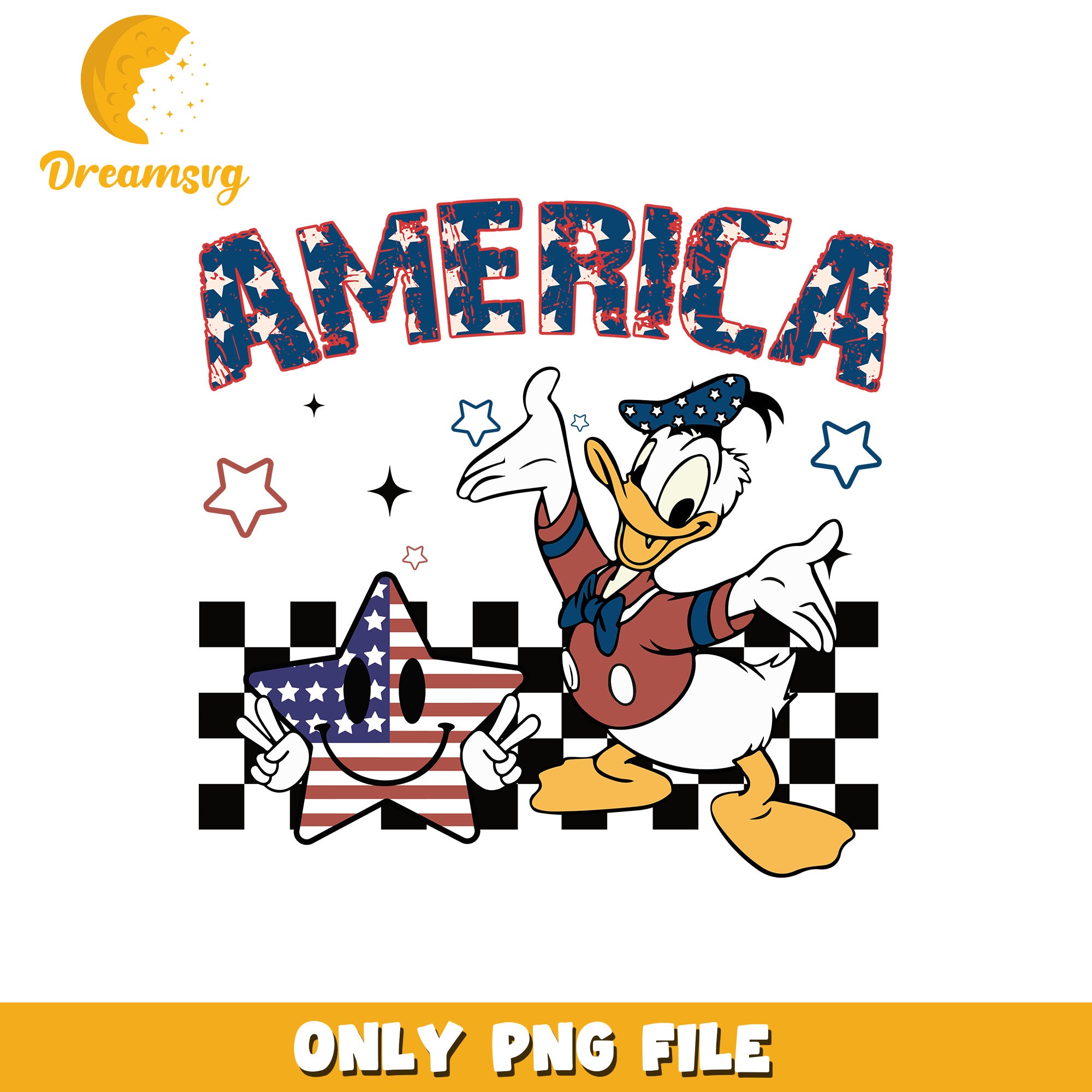 4th of July America Donald duck png – DreamSVG Store