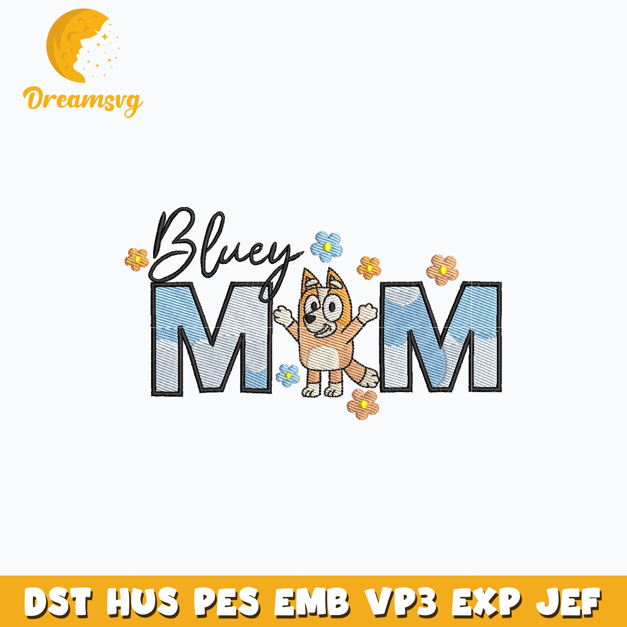 Bluey bingo mom embroidery design – DreamSVG Store