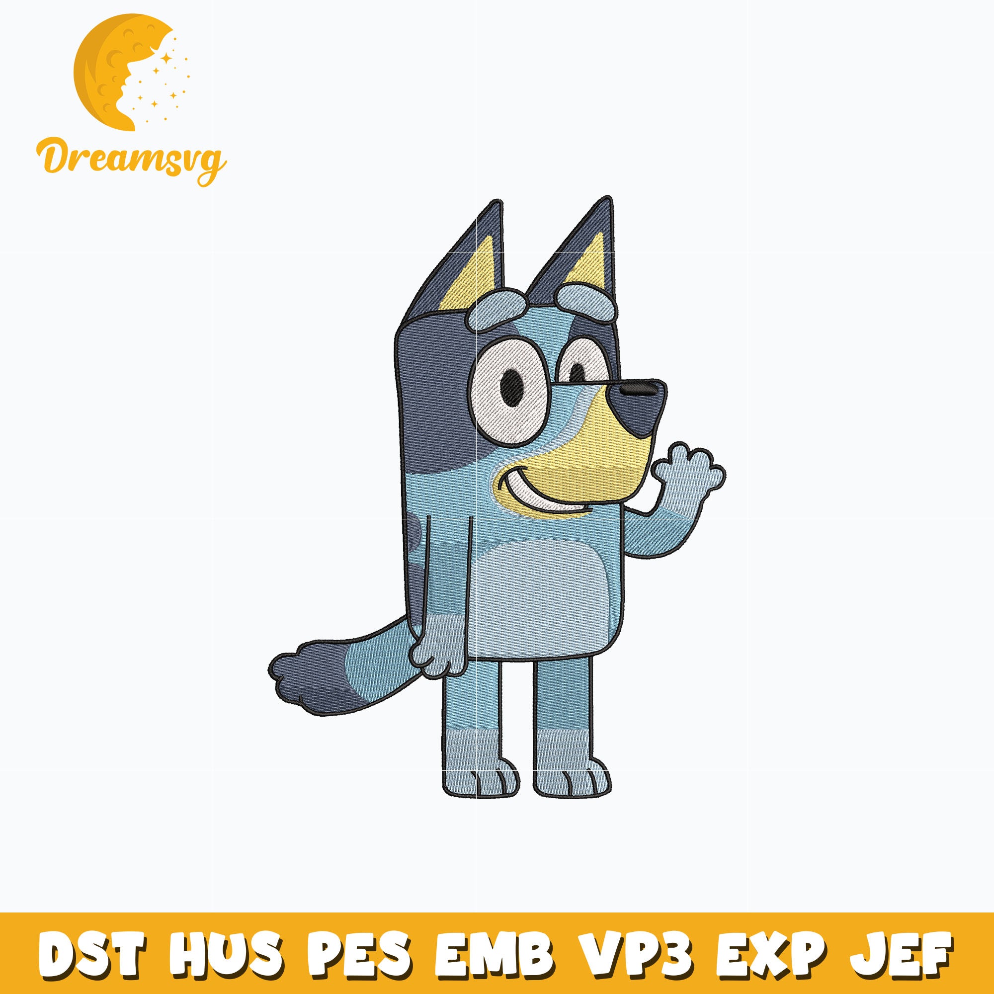 Bluey hello cartoon embroidery – DreamSVG Store