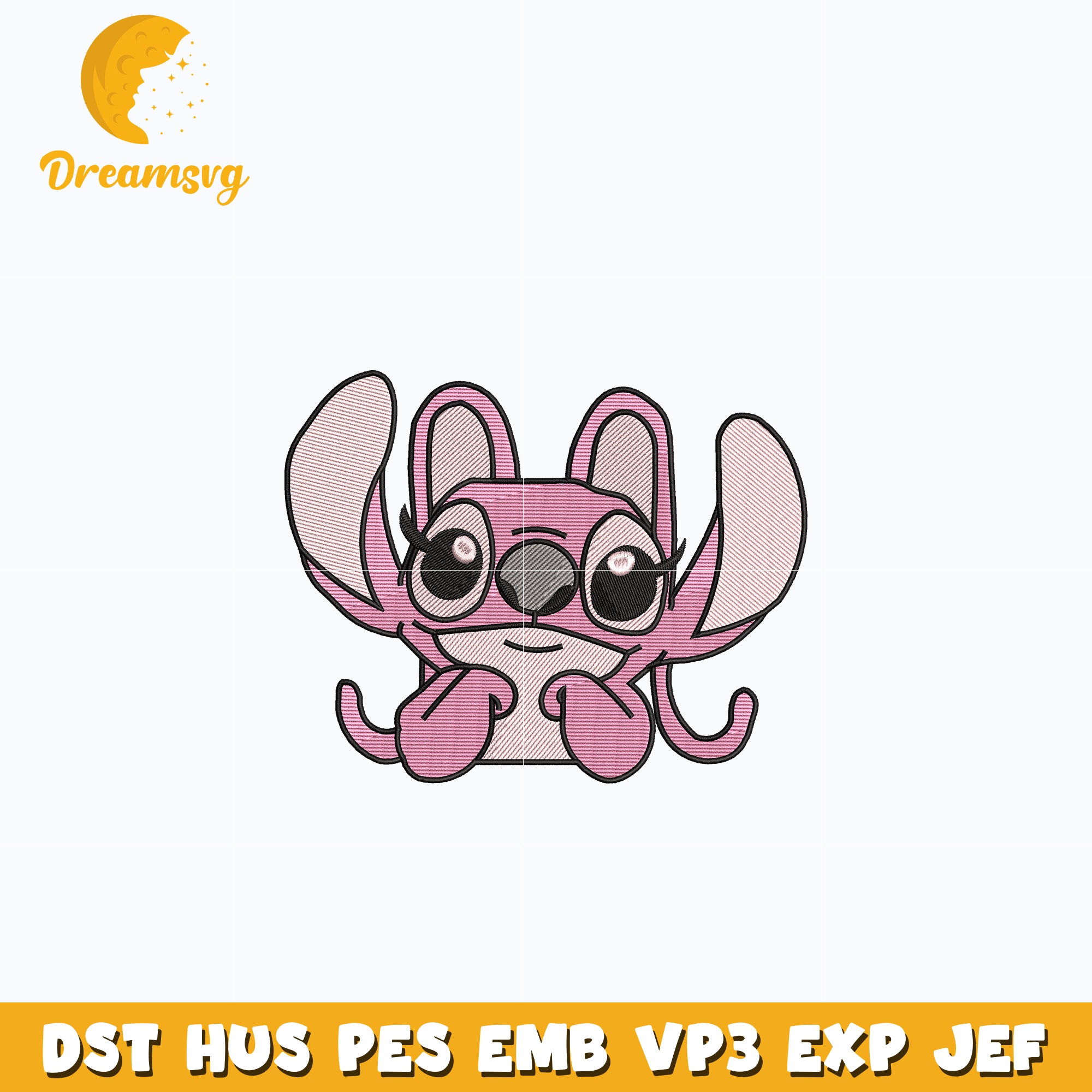 Angel pink cartoon embroidery design – DreamSVG Store