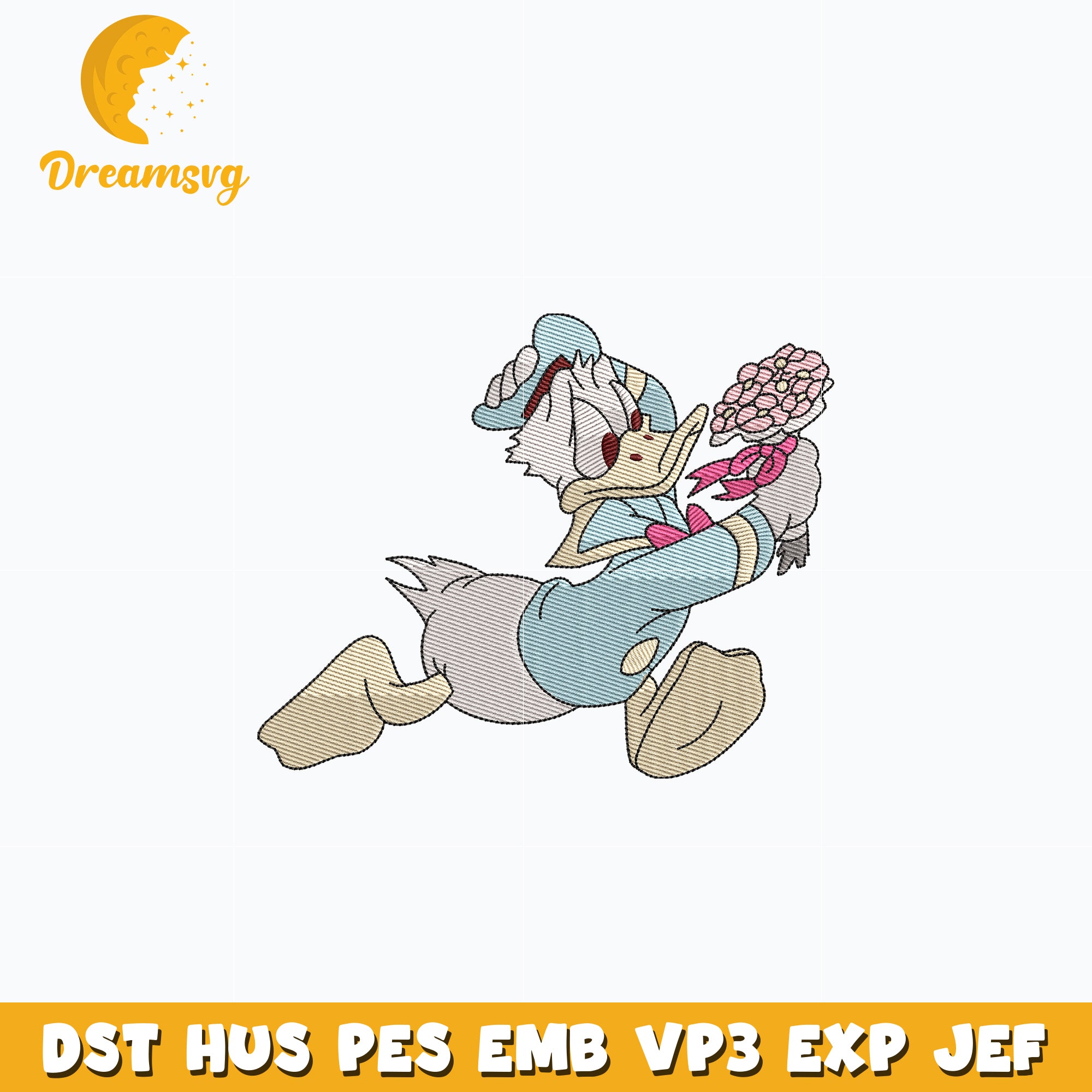 Donald duck flower embroidery design – DreamSVG Store