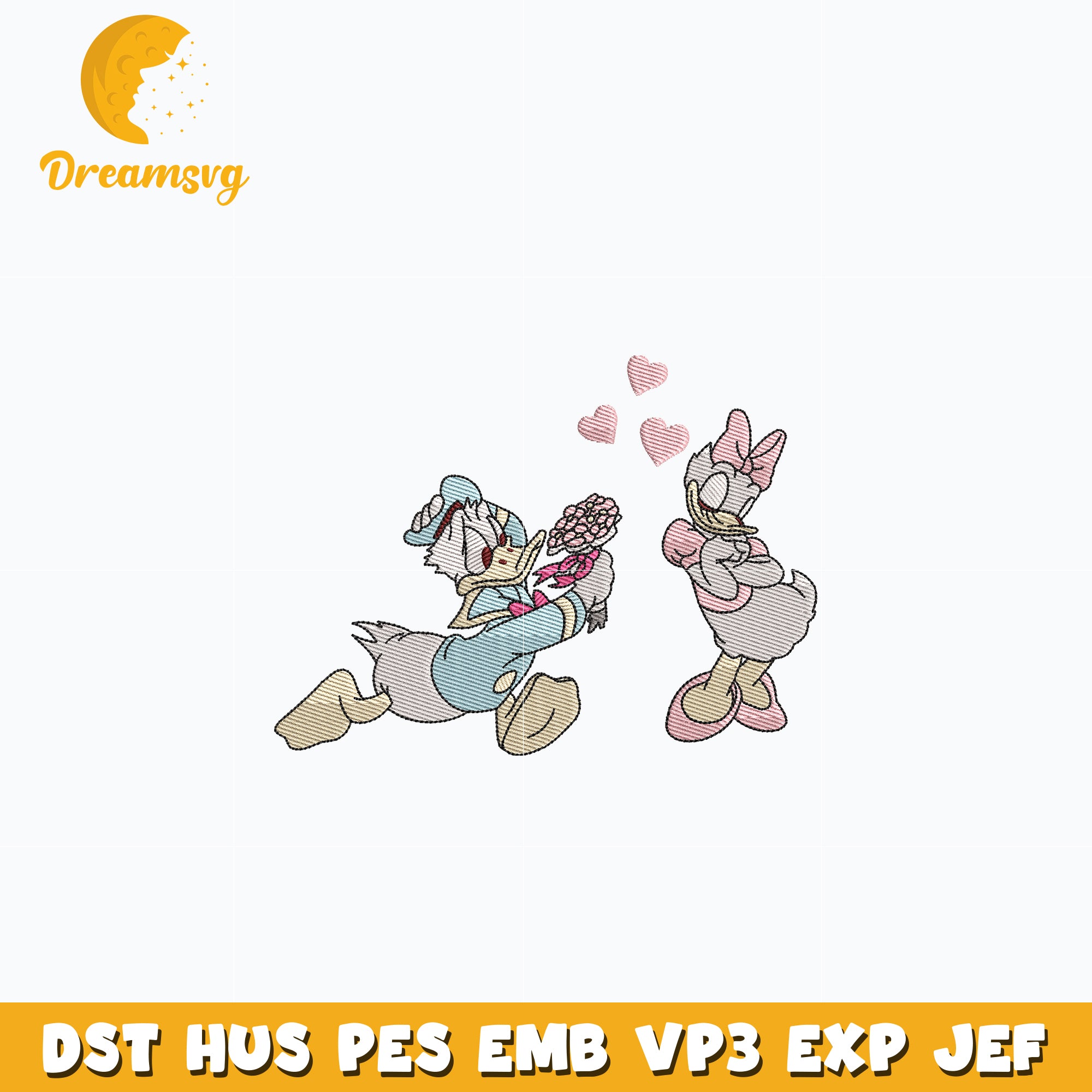 Donald daisy couple embroidery design – DreamSVG Store